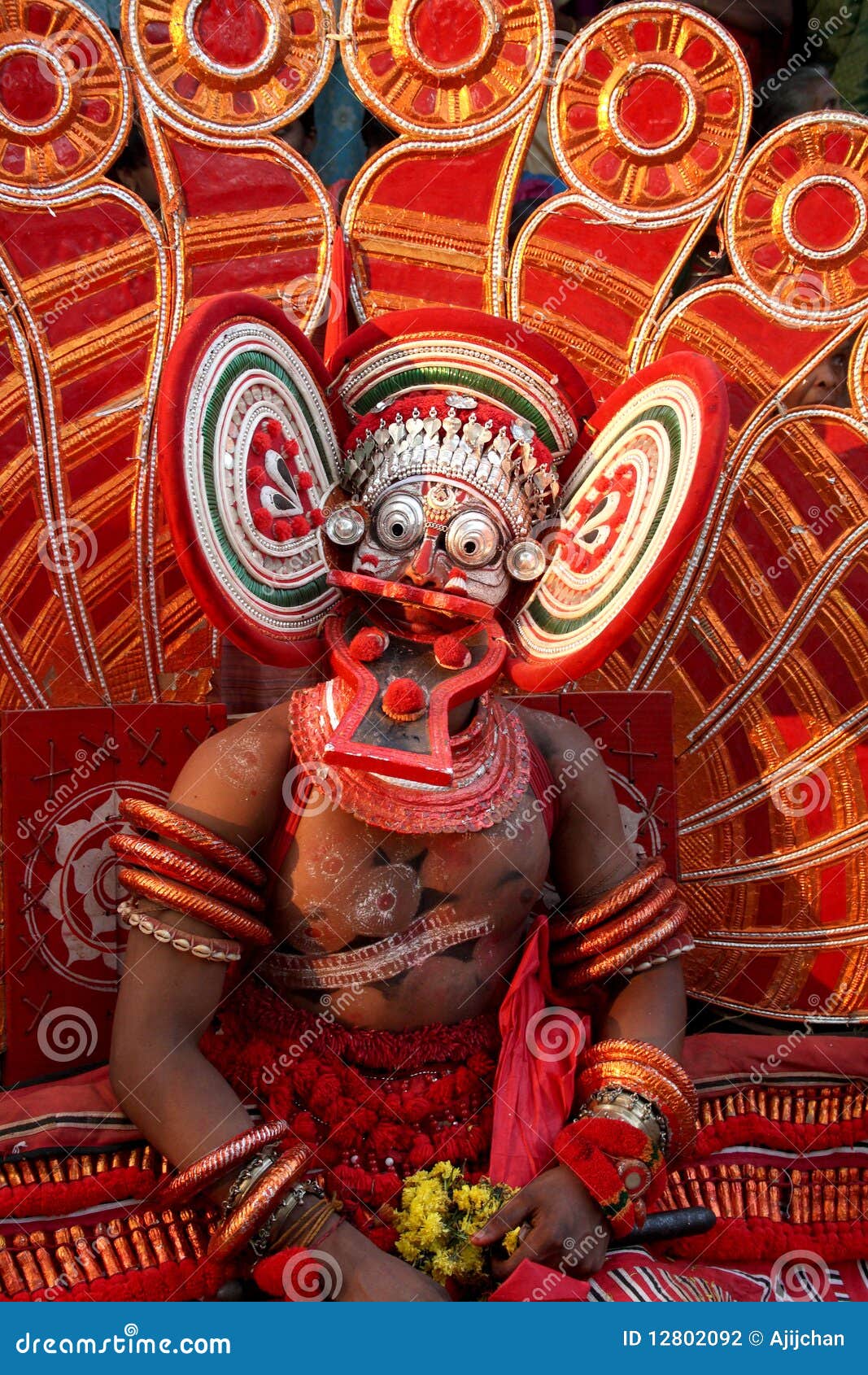 Theyyam dance stock photo. Image of angry, artform, makeup - 12802092