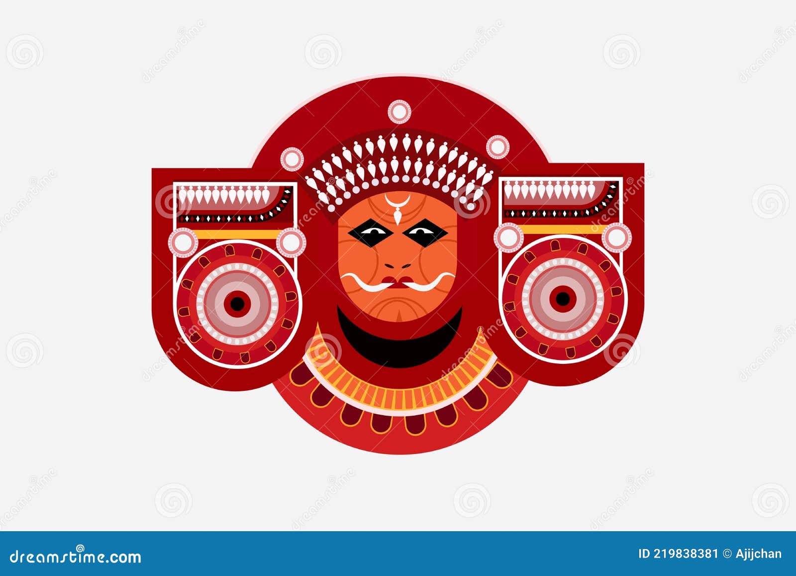 Illustration of a Theyyam Face. Stock Illustration - Illustration of ...
