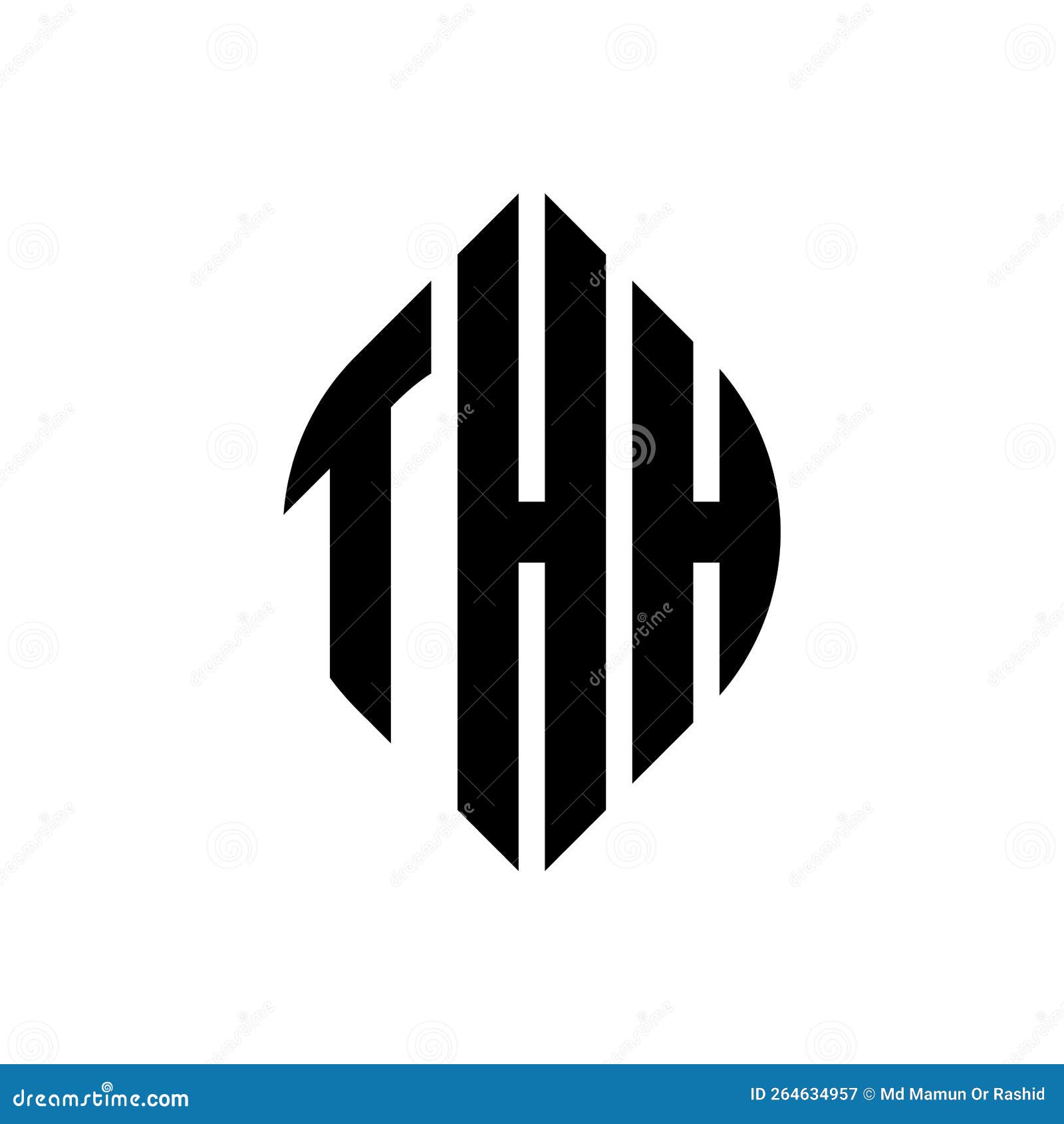 THH Circle Letter Logo Design with Circle and Ellipse Shape. THH ...