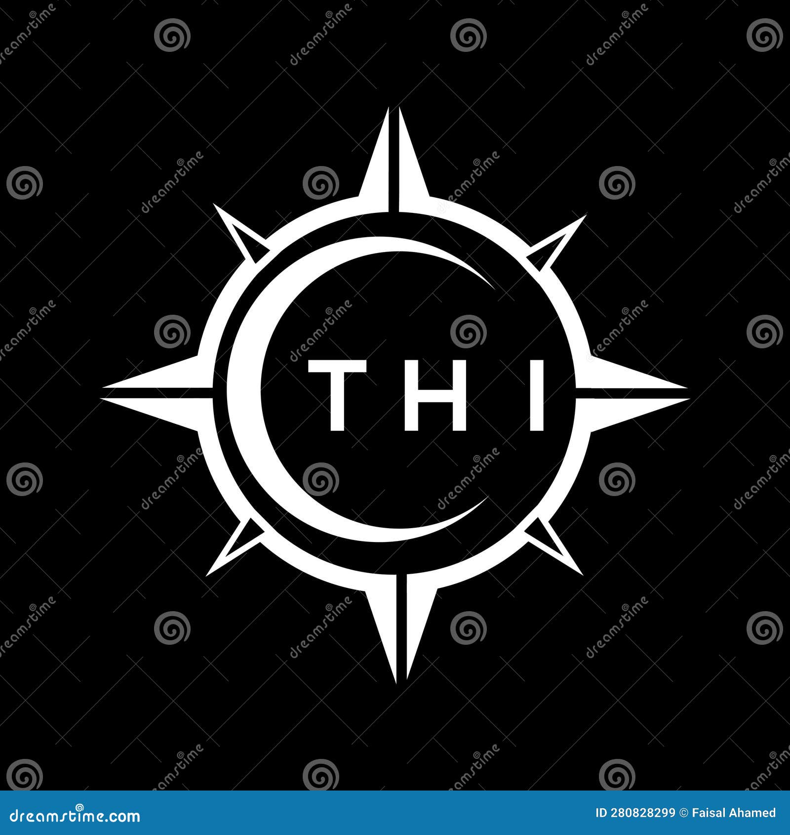 THI Abstract Technology Logo Design on Black Background. THI Creative ...