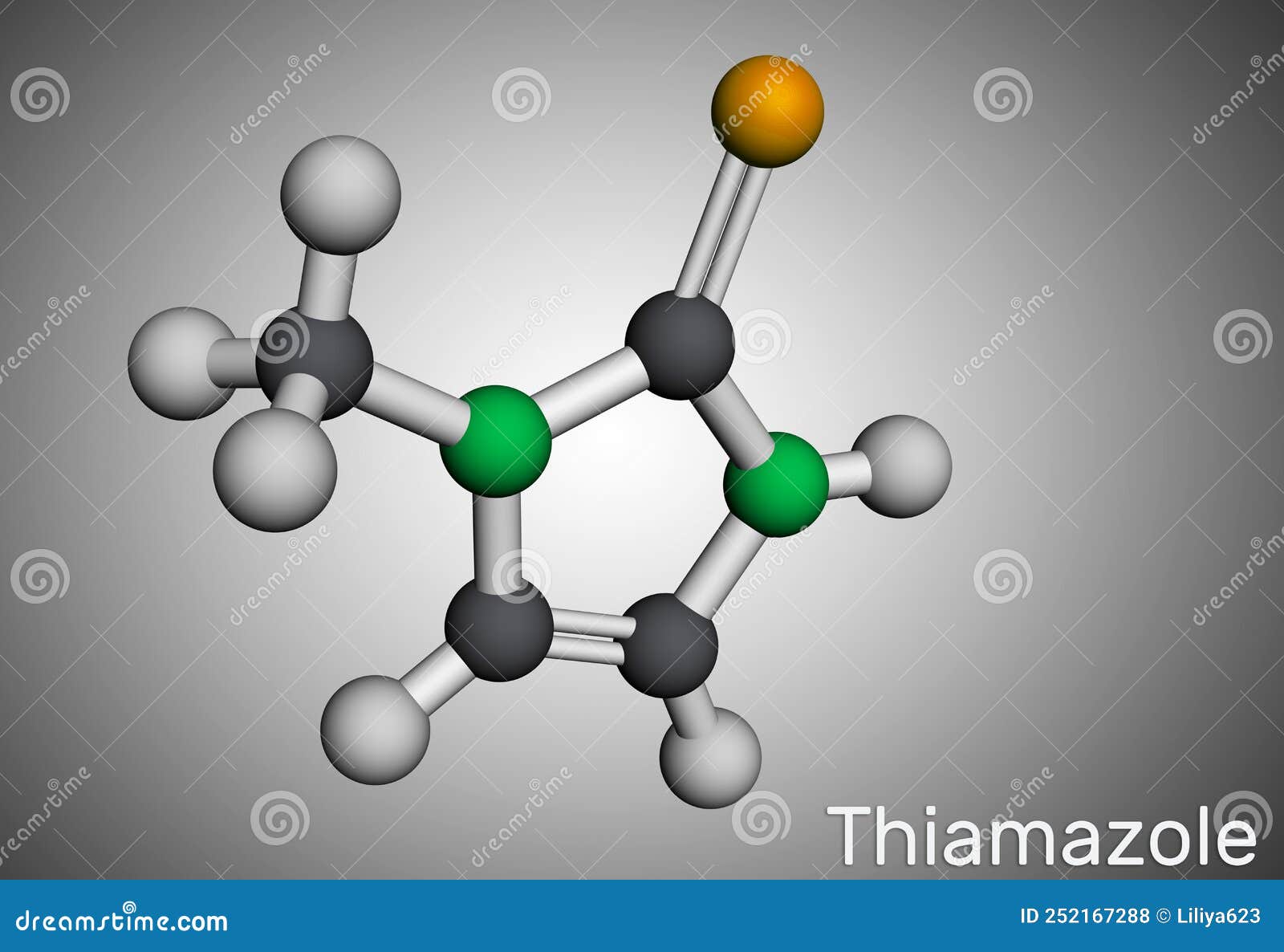 Thiamazole, Methimazole Molecule. it is Hyperthyroidism Drug. Molecular ...