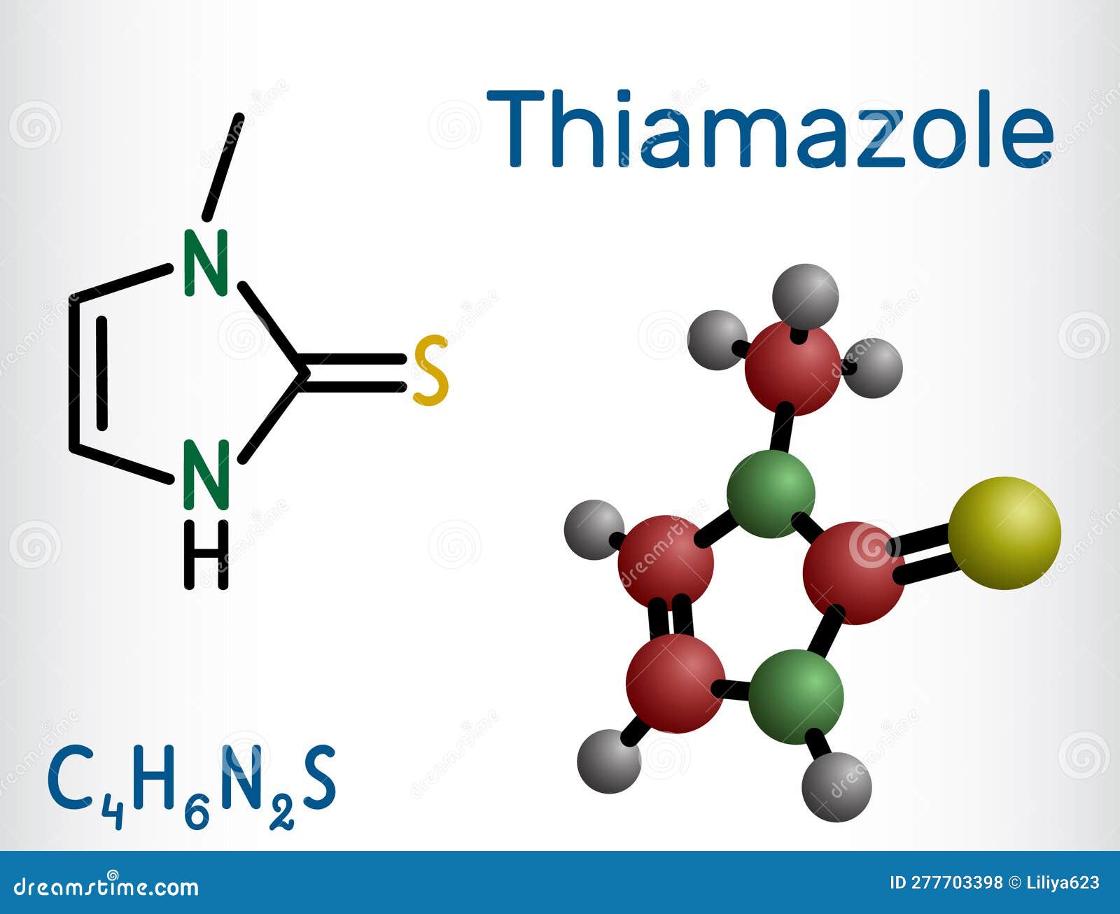 Thiamazole, Methimazole Molecule. it is Hyperthyroidism Drug Stock ...