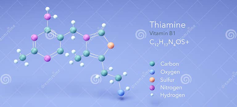 Thiamine, Vitamin B1, Molecular Structures, 3d Model, Structural ...