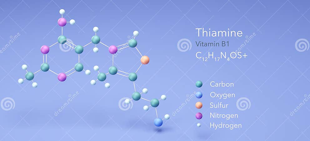 Thiamine, Vitamin B1, Molecular Structures, 3d Model, Structural ...