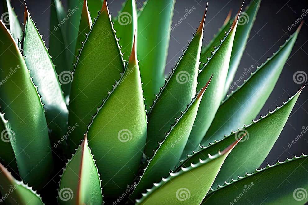 Thick Aloe Vera Leaves with Sharp Ends Stock Illustration - Illustration of skin, generated ...