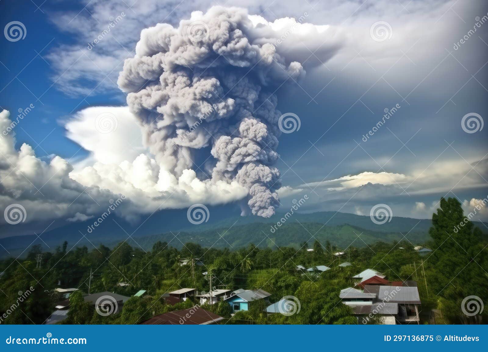 Thick Ash Clouds from Erupting Volcano Stock Image - Image of geologic ...