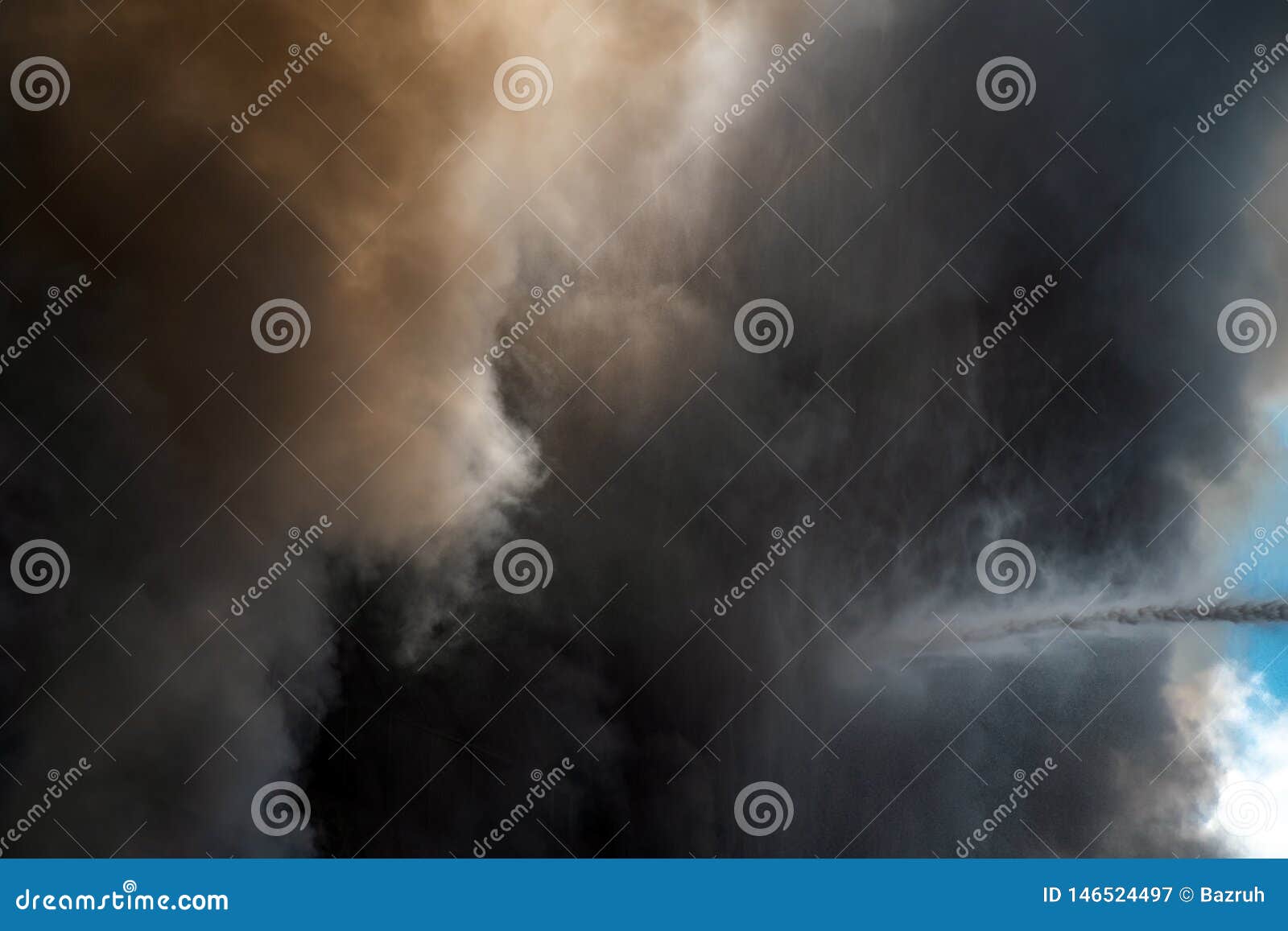 Thick Black Acrid Smoke on the Sky Background Stock Image - Image of ...