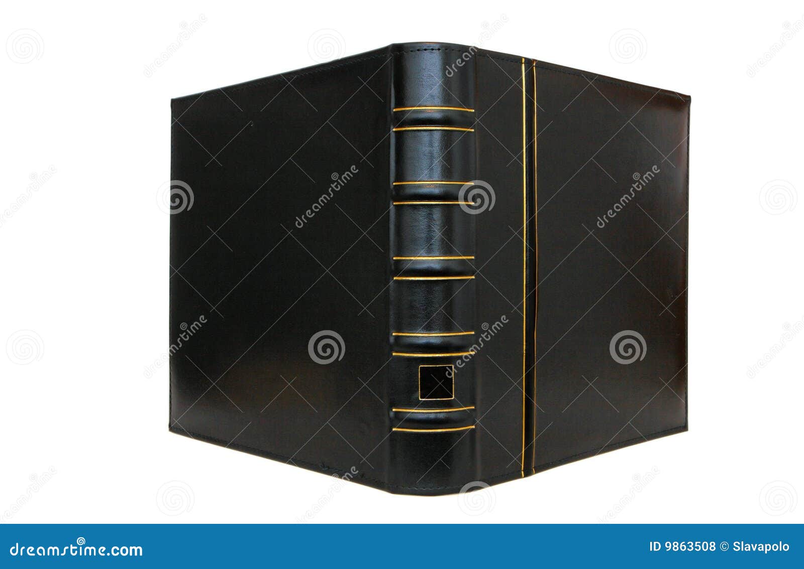 Thick Black Book Cover Isolated Stock Photo - Image of stand ...