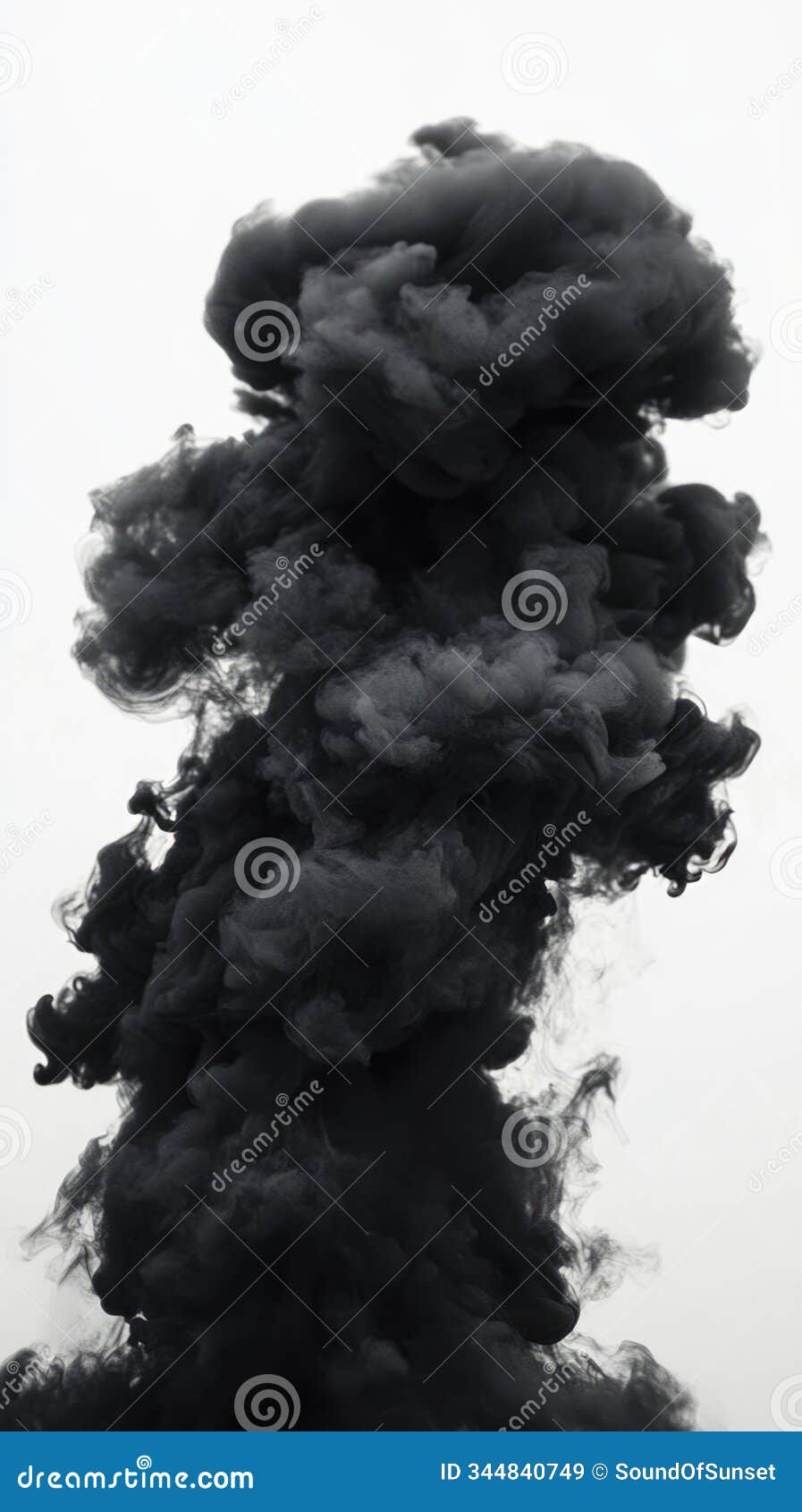 Thick Black Fog Smoke on White Background Stock Illustration ...