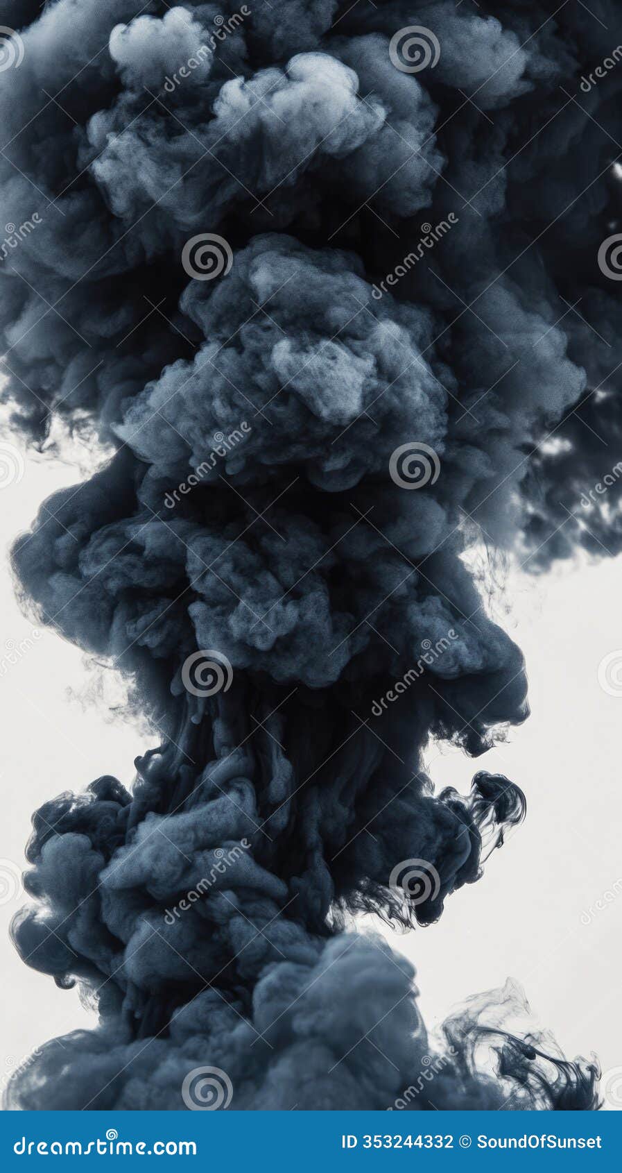 Thick Black Fog Smoke on White Background Stock Photo - Image of ...