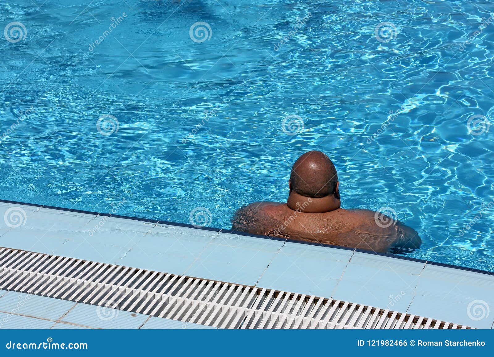 The fat man in the pool stock photo. Image of blue, michelin - 121982466
