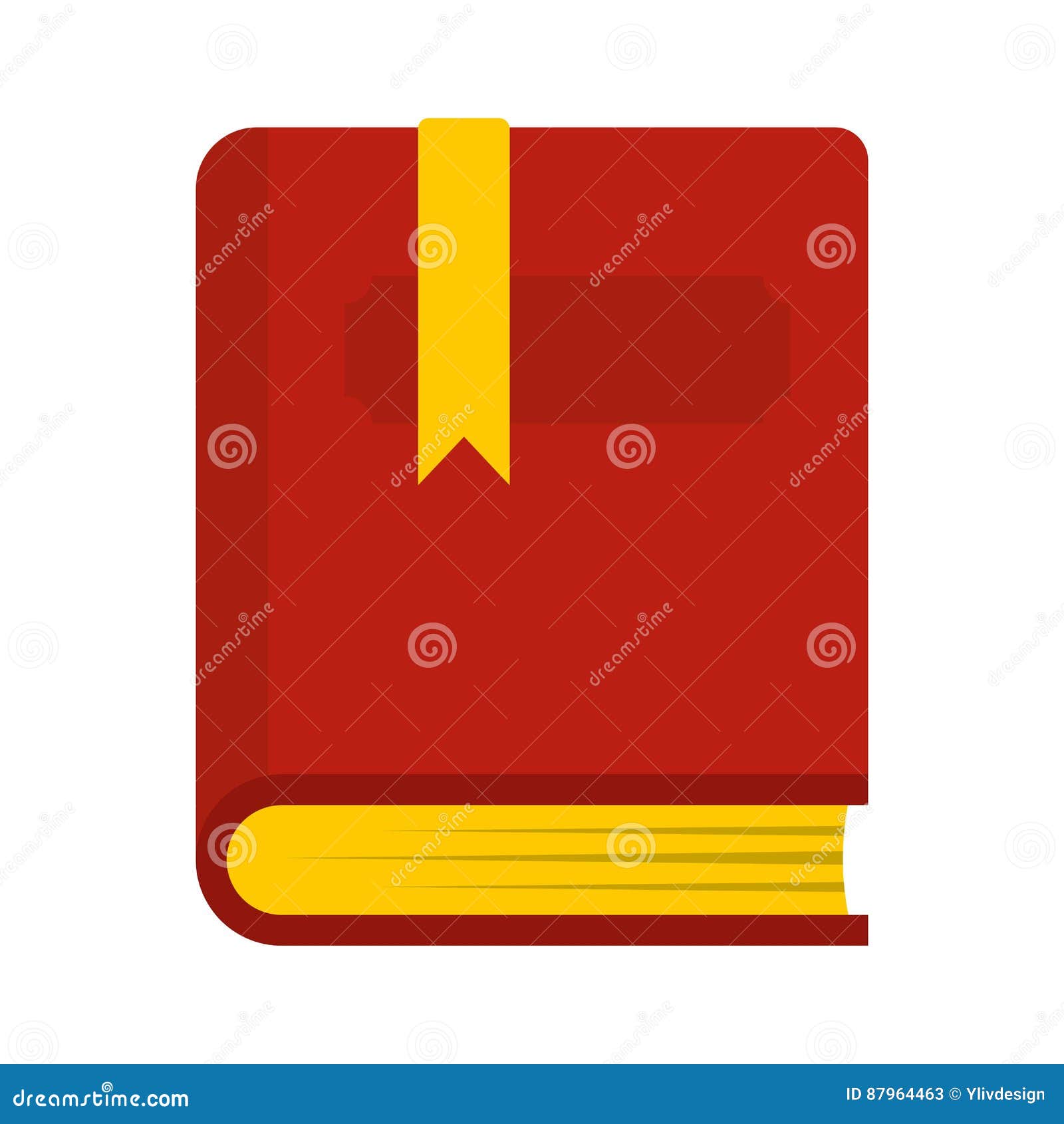 Thick Book with Bookmark Icon, Flat Style Stock Vector - Illustration ...