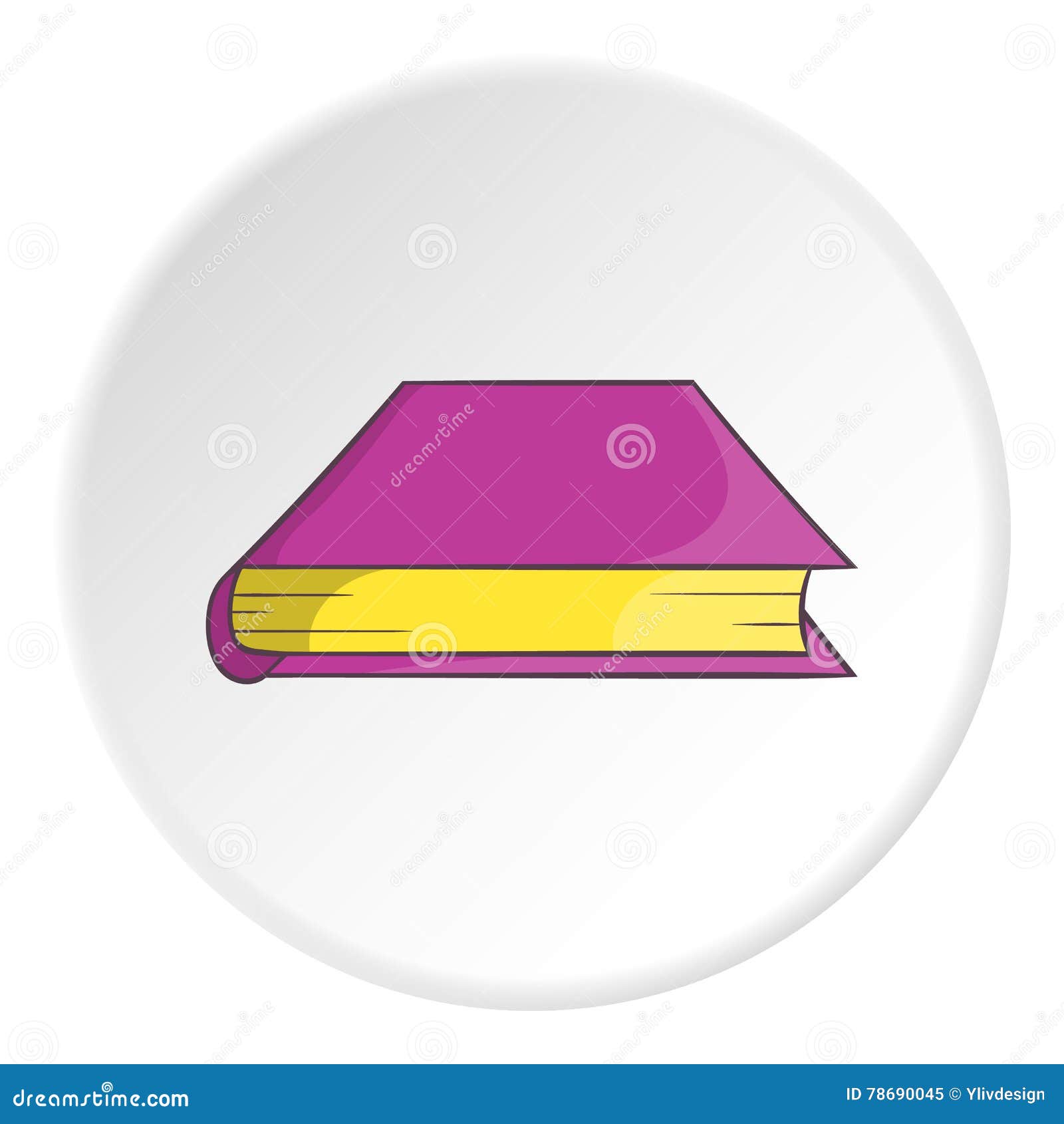 Thick Book Icon, Cartoon Style Stock Vector - Illustration of page ...