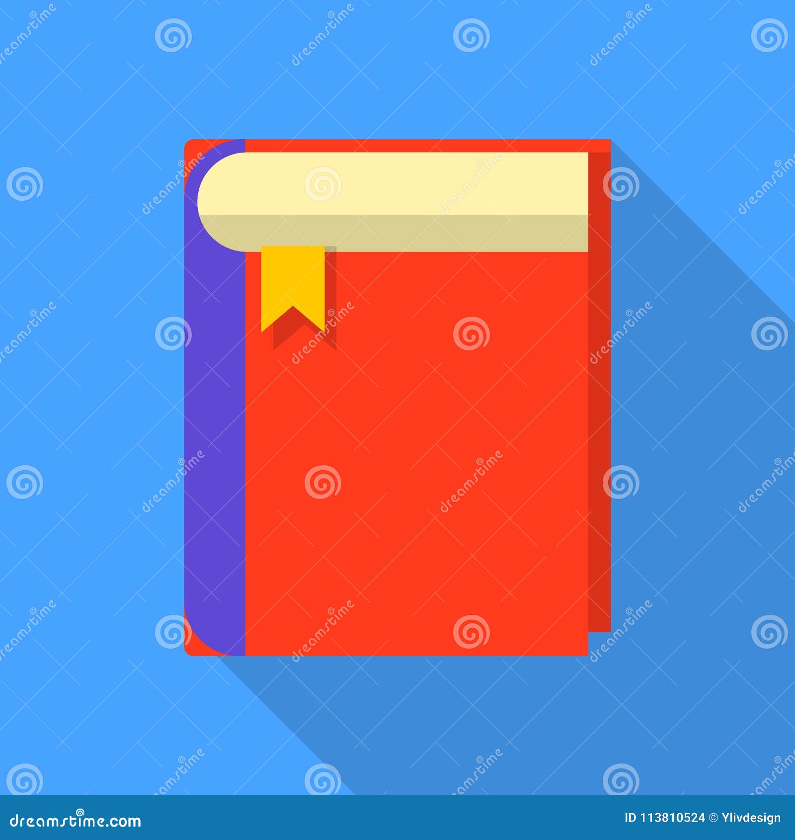 Thick Book Icon, Flat Style Stock Vector - Illustration of icon, symbol ...