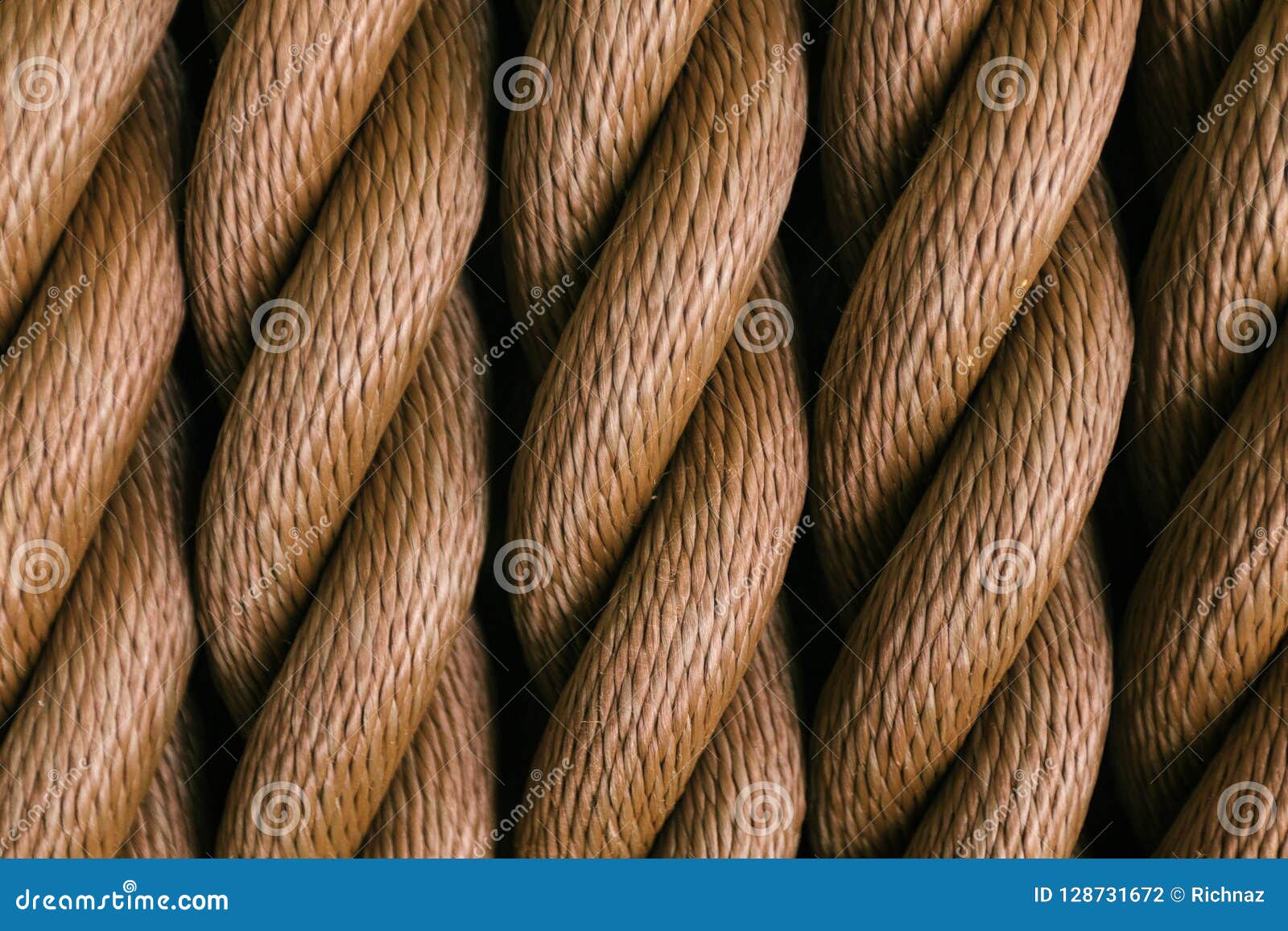 Thick Brown Rope Rolled into a Roll. Vertical Layout Stock Photo ...