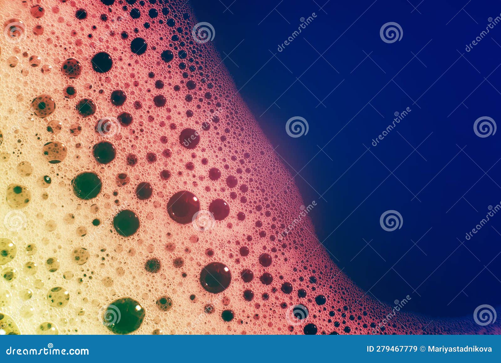Thick Bubbling Soap Suds on the Surface of the Water. Trendy Colors ...