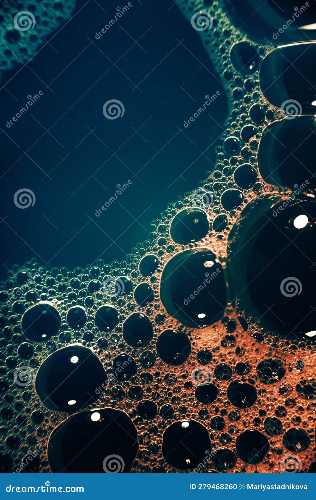 Thick Bubbling Soap Suds on the Surface of the Water. Trendy Colors ...