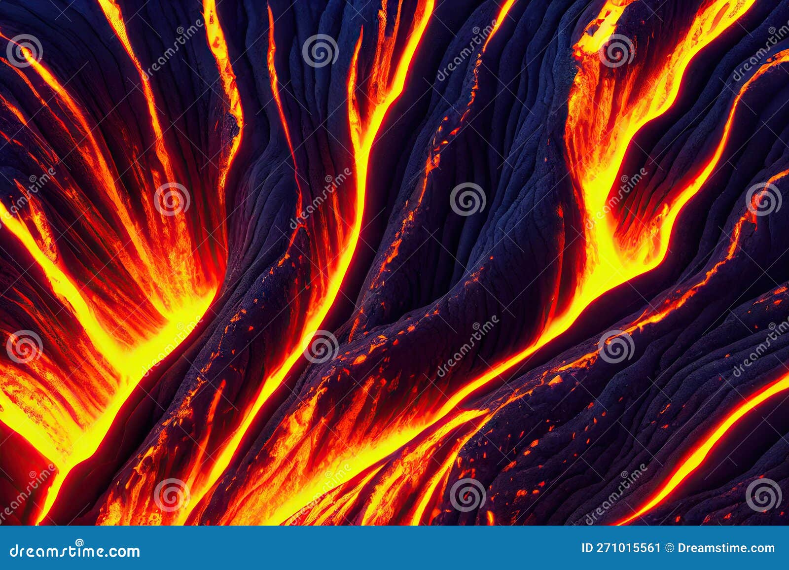 Thick Burning Lava Texture Flowing Down from Volcano Stock Image ...
