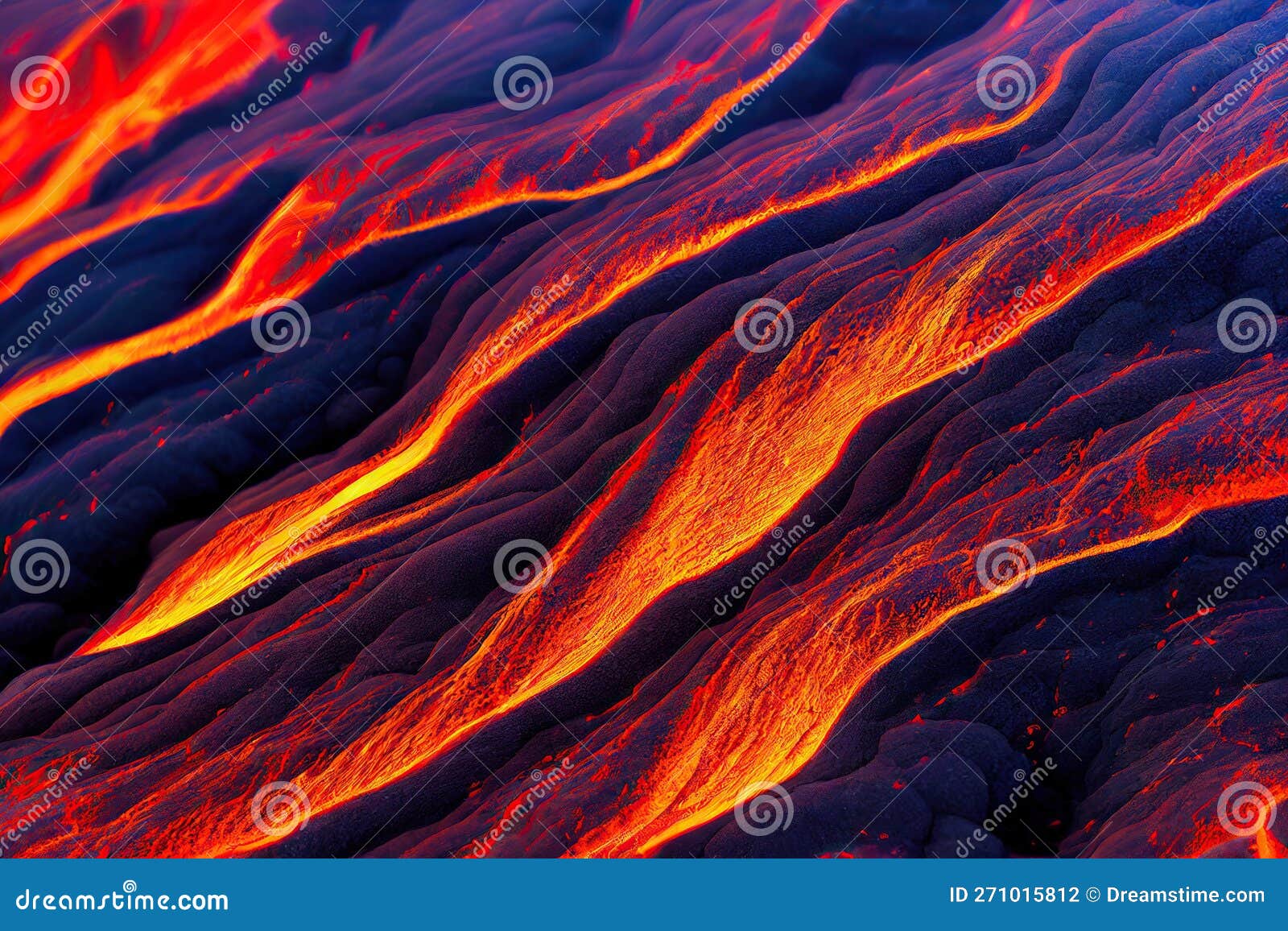 Thick Burning Lava Texture Flowing Down from Volcano Stock Photo ...