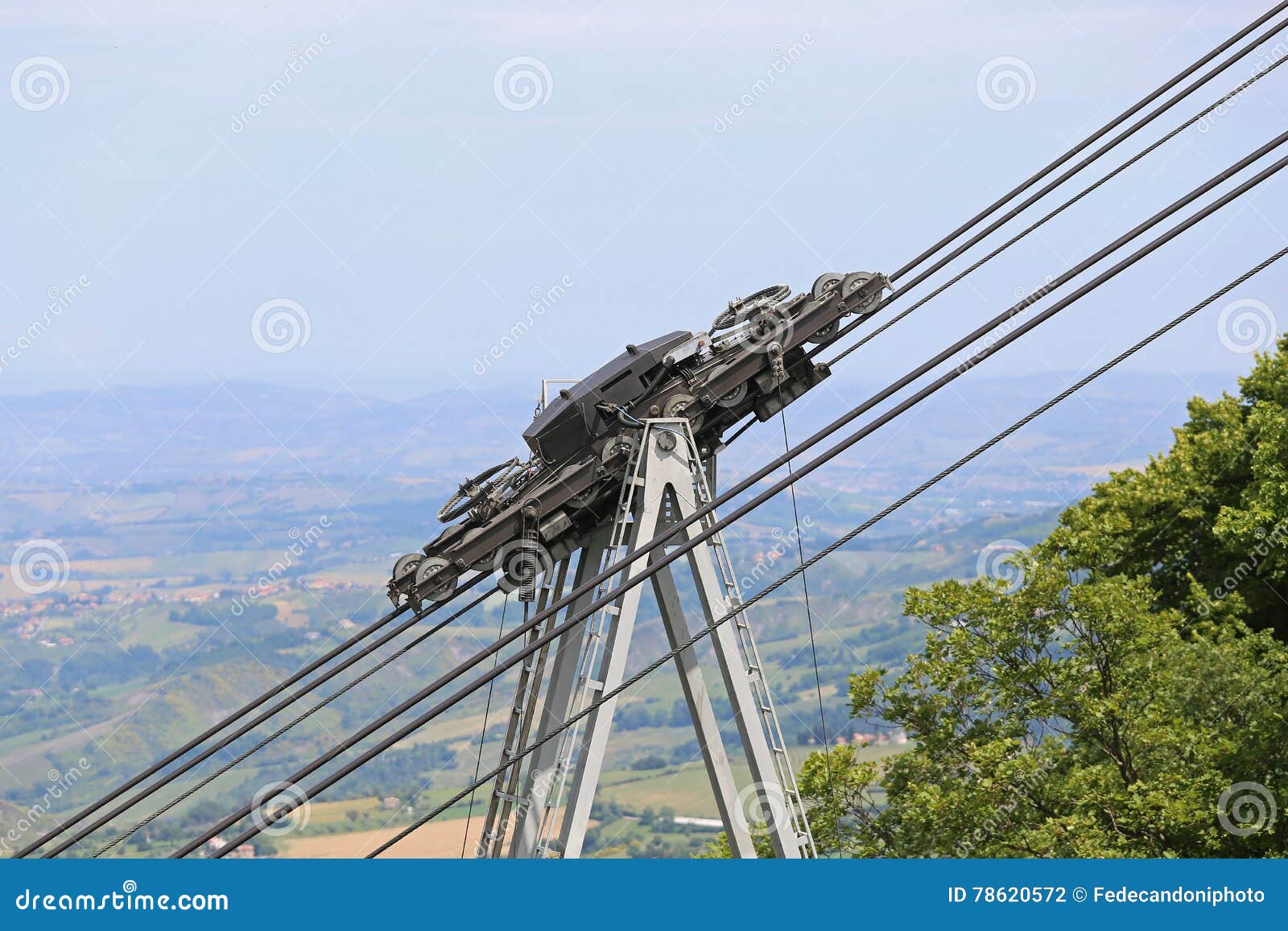 Big Cables And Pulleys With Gears Of The Mountain Cable Car Stock Photo ...