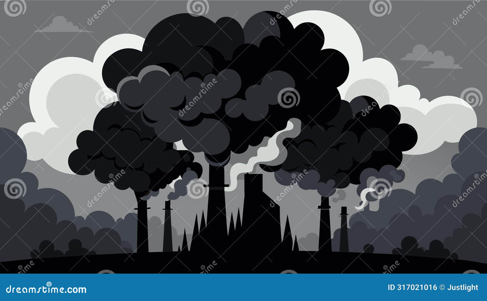 Thick Clouds Of Black Smoke Billowed From The Anxiety Engines Stack A ...