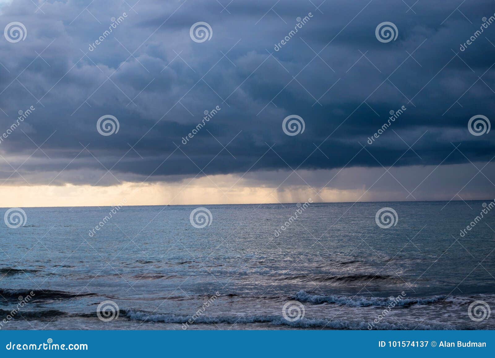 Storm Over Ocean, Approaching Beach Stock Image - Image of furey, thick ...