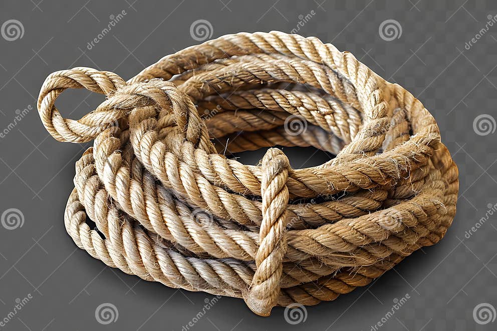 Thick Coiled Rope in Circular Shape Isolated Transparent Background ...