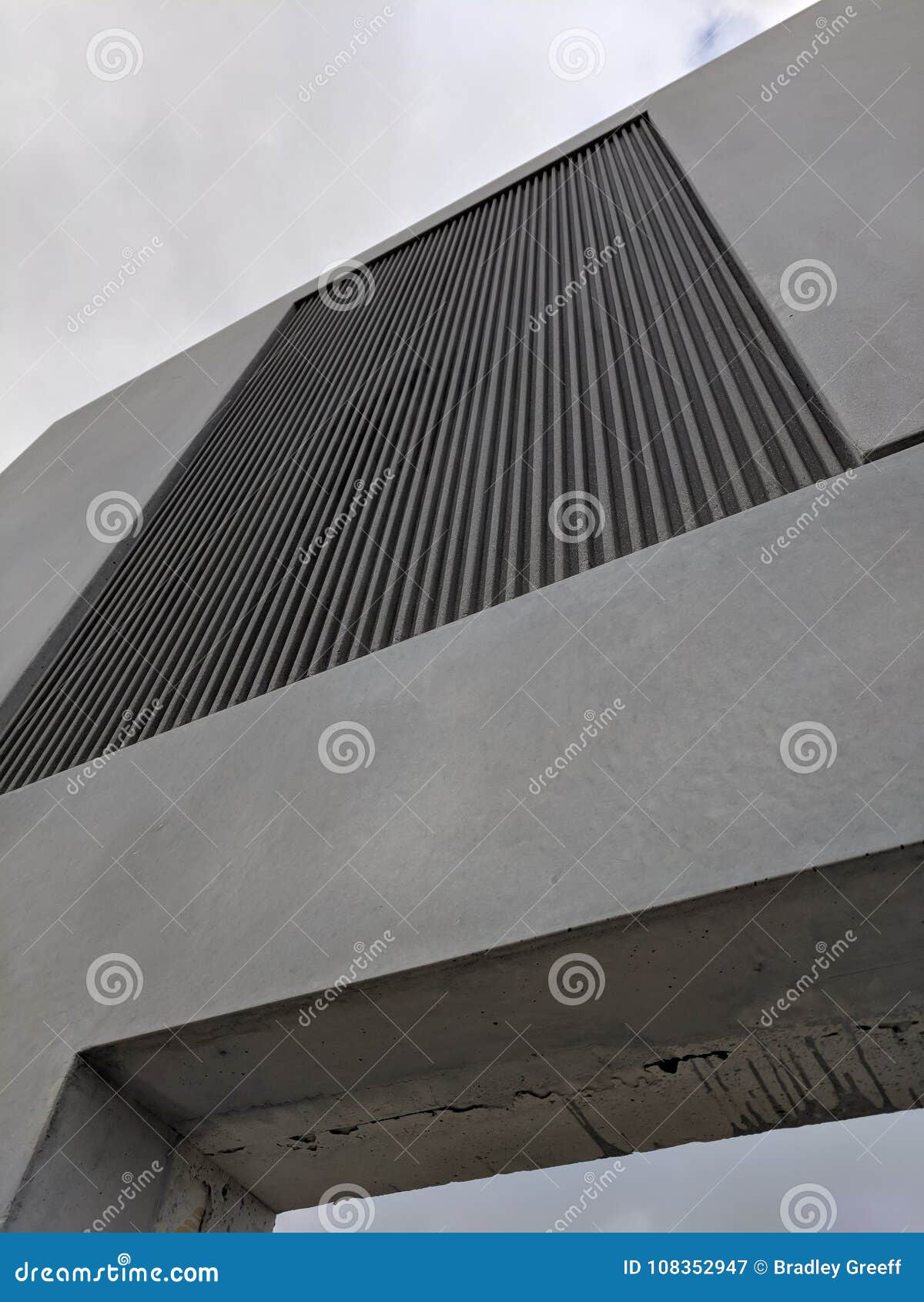 Thick Concrete Structure with Ribs Stock Image - Image of facade, blue ...