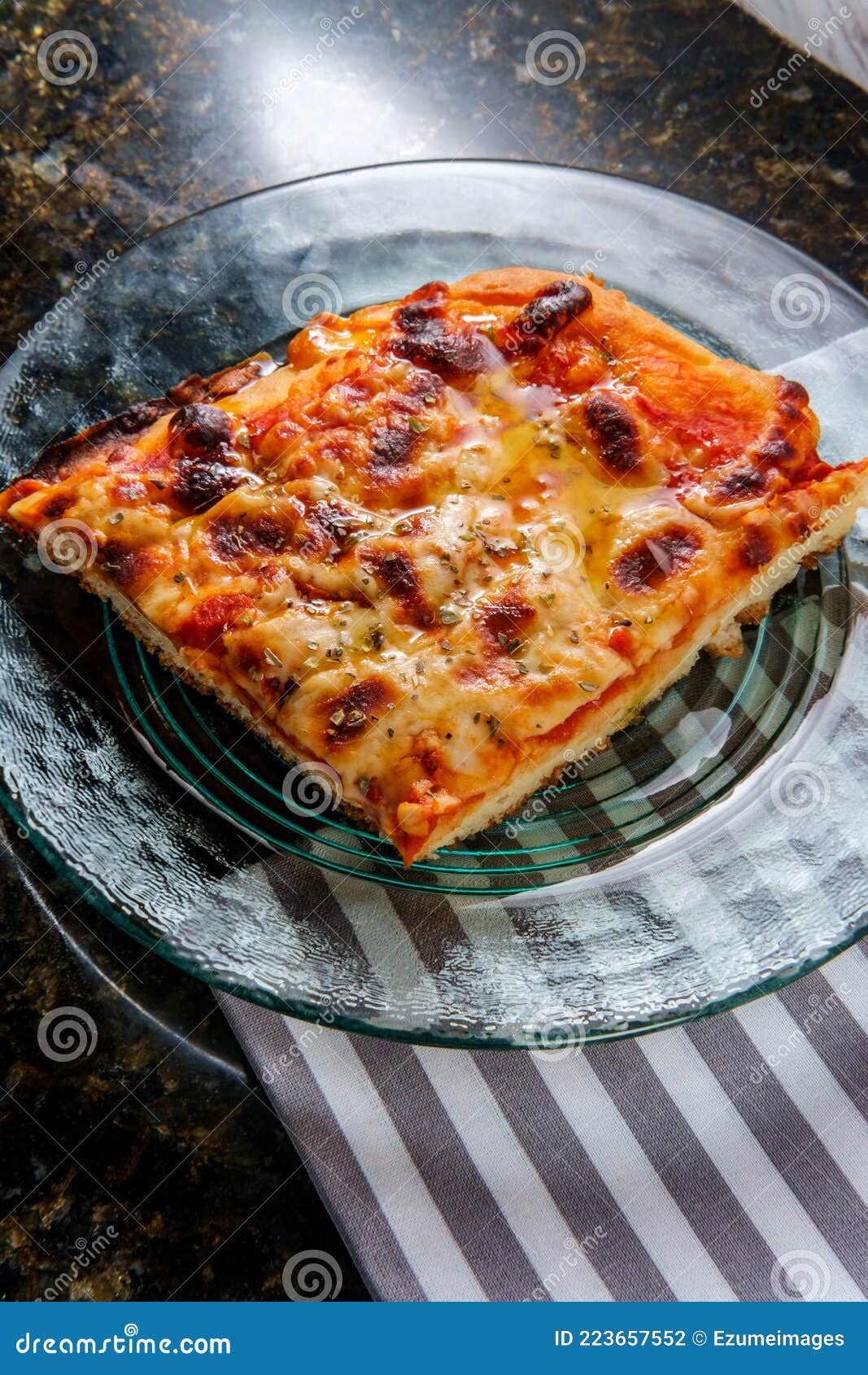 Thick Crust Sicilian Pizza stock photo. Image of pizzeria - 223657552
