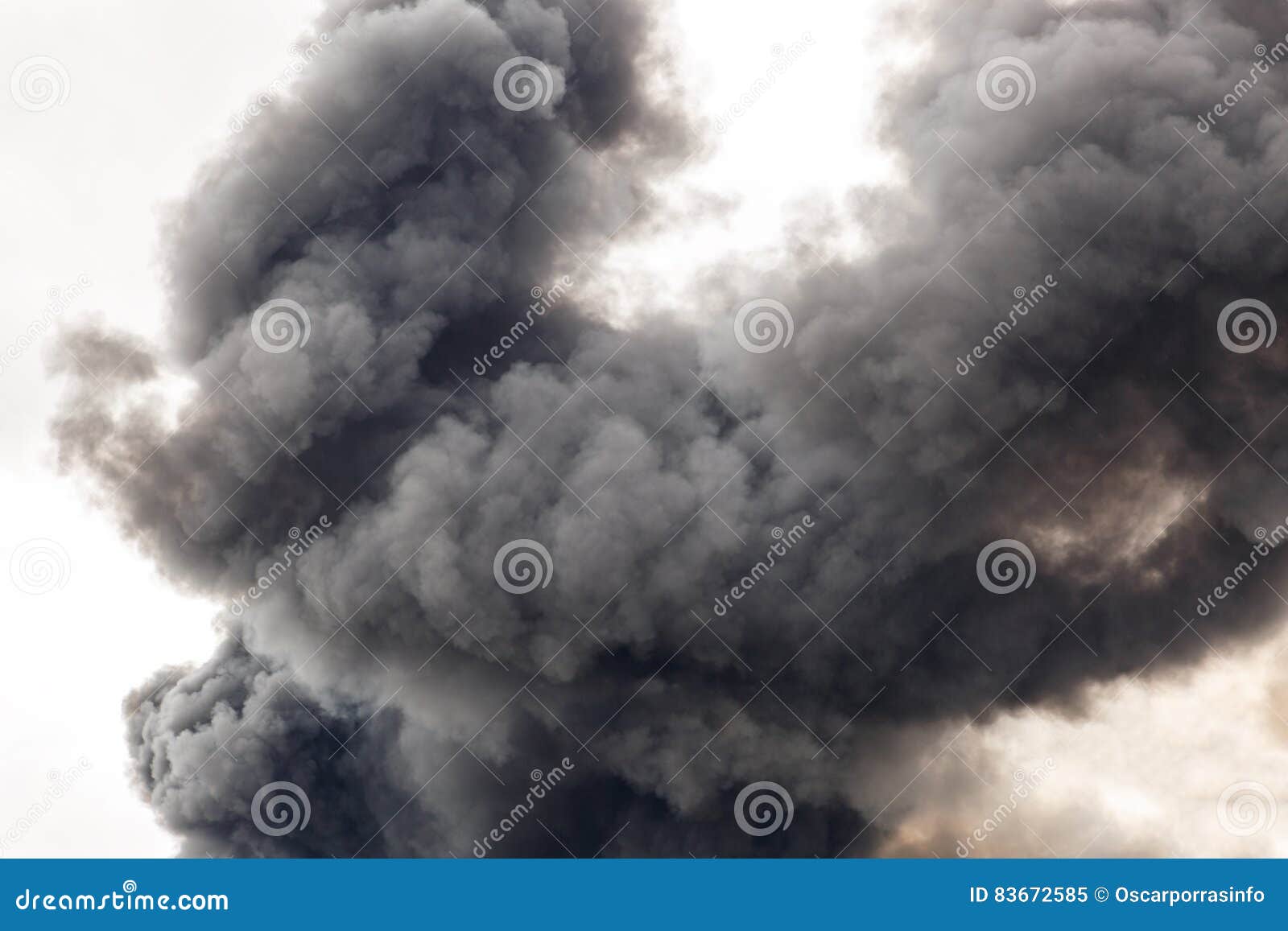 A Thick and Dark Smoke Flooding the Street of a City Stock Image ...