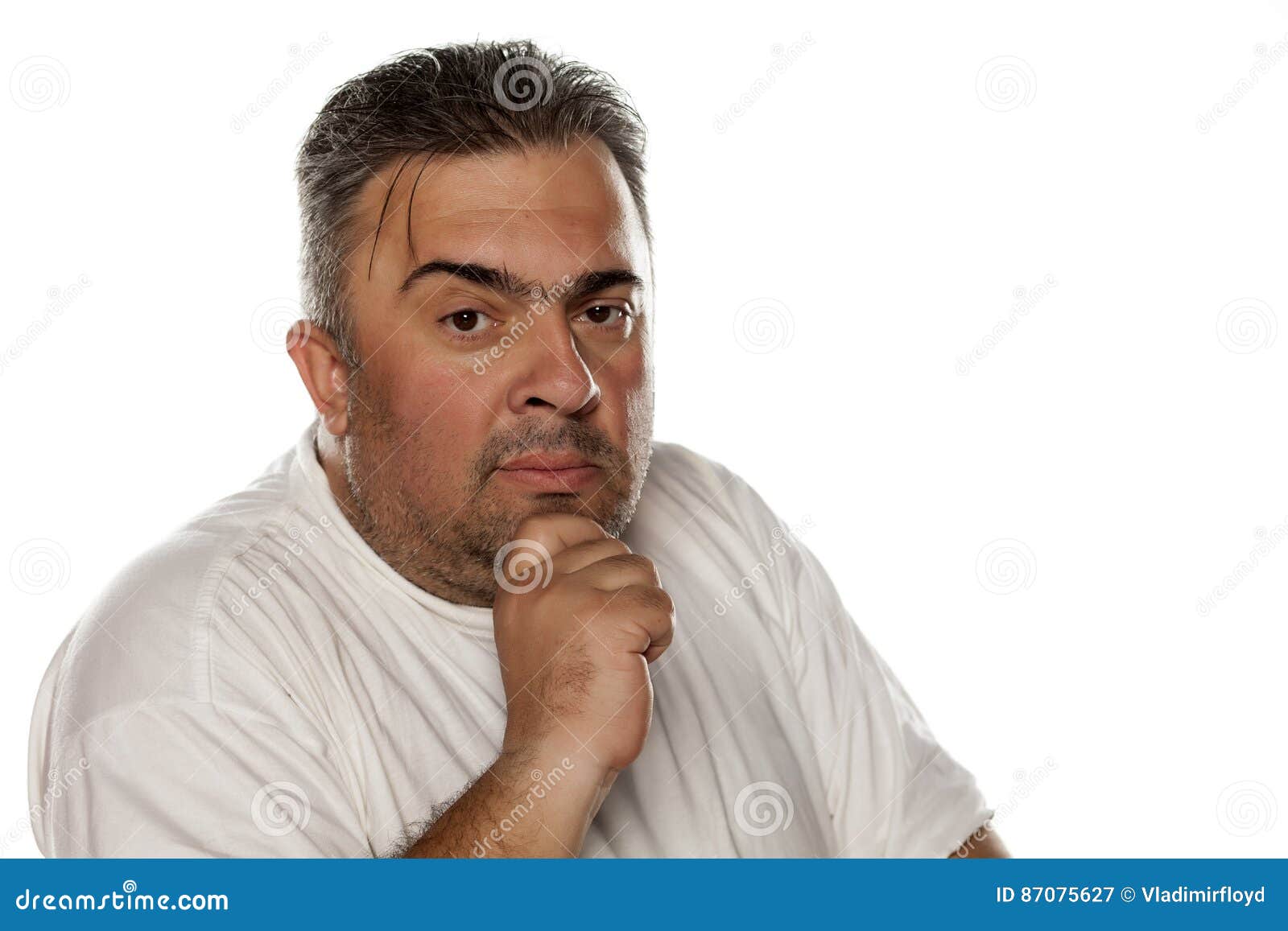 Thick distrustfull man stock image. Image of senior, distrust - 87075627