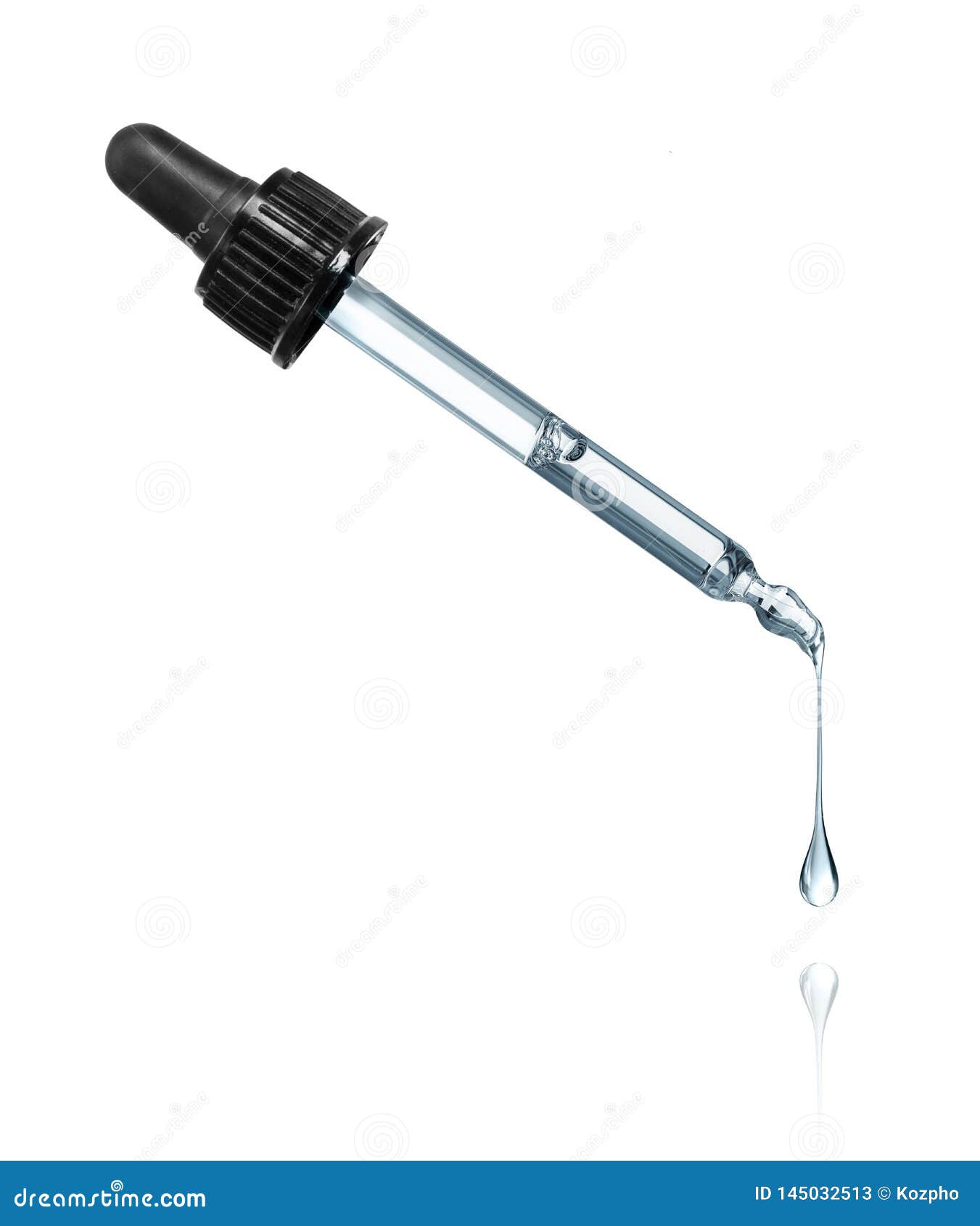 Thick Drop Is Dripping Down From Cosmetic Pipette Isolated On A White ...