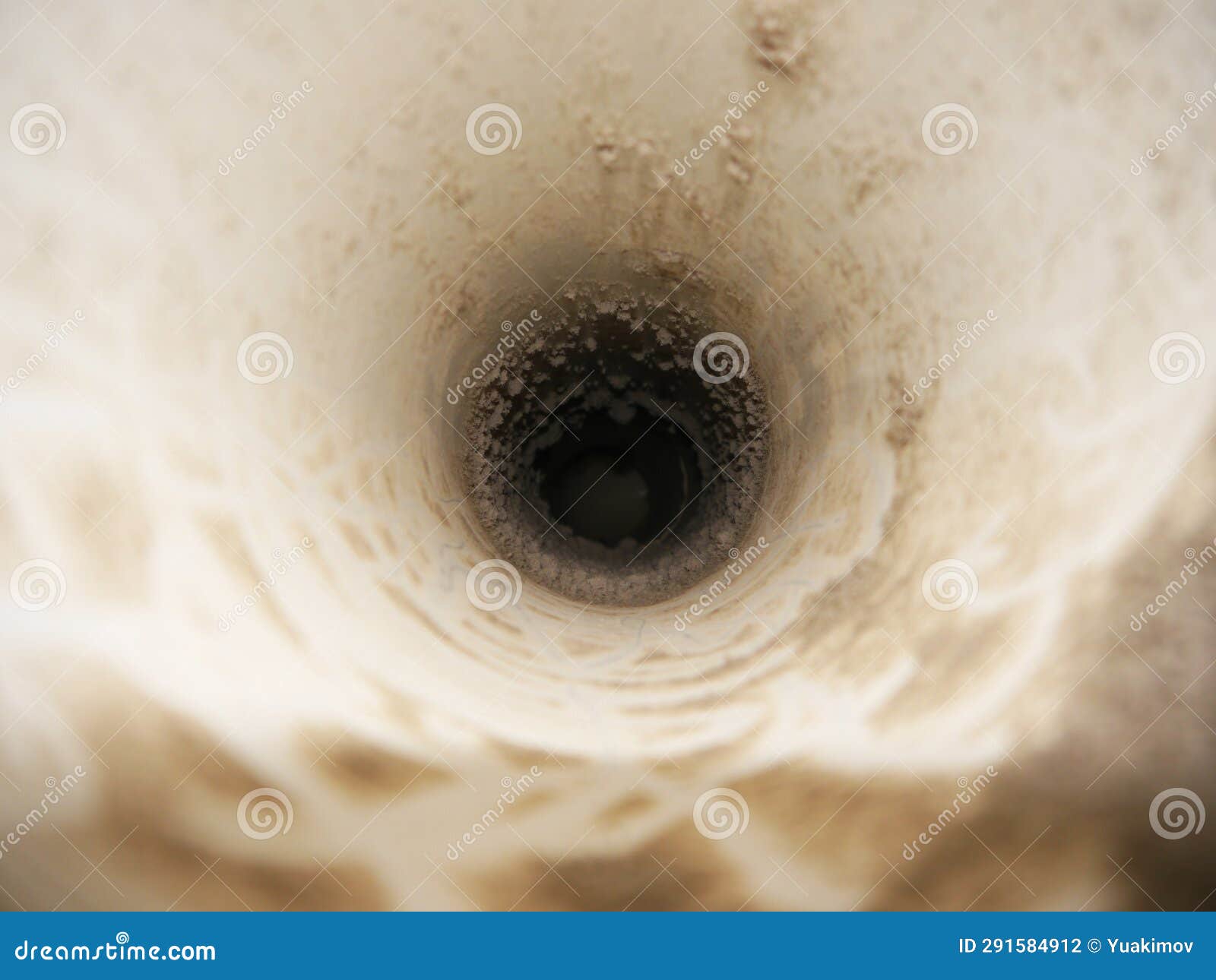 Thick Dust Inside PVC Ventilation Pipe Front View Stock Photo - Image ...