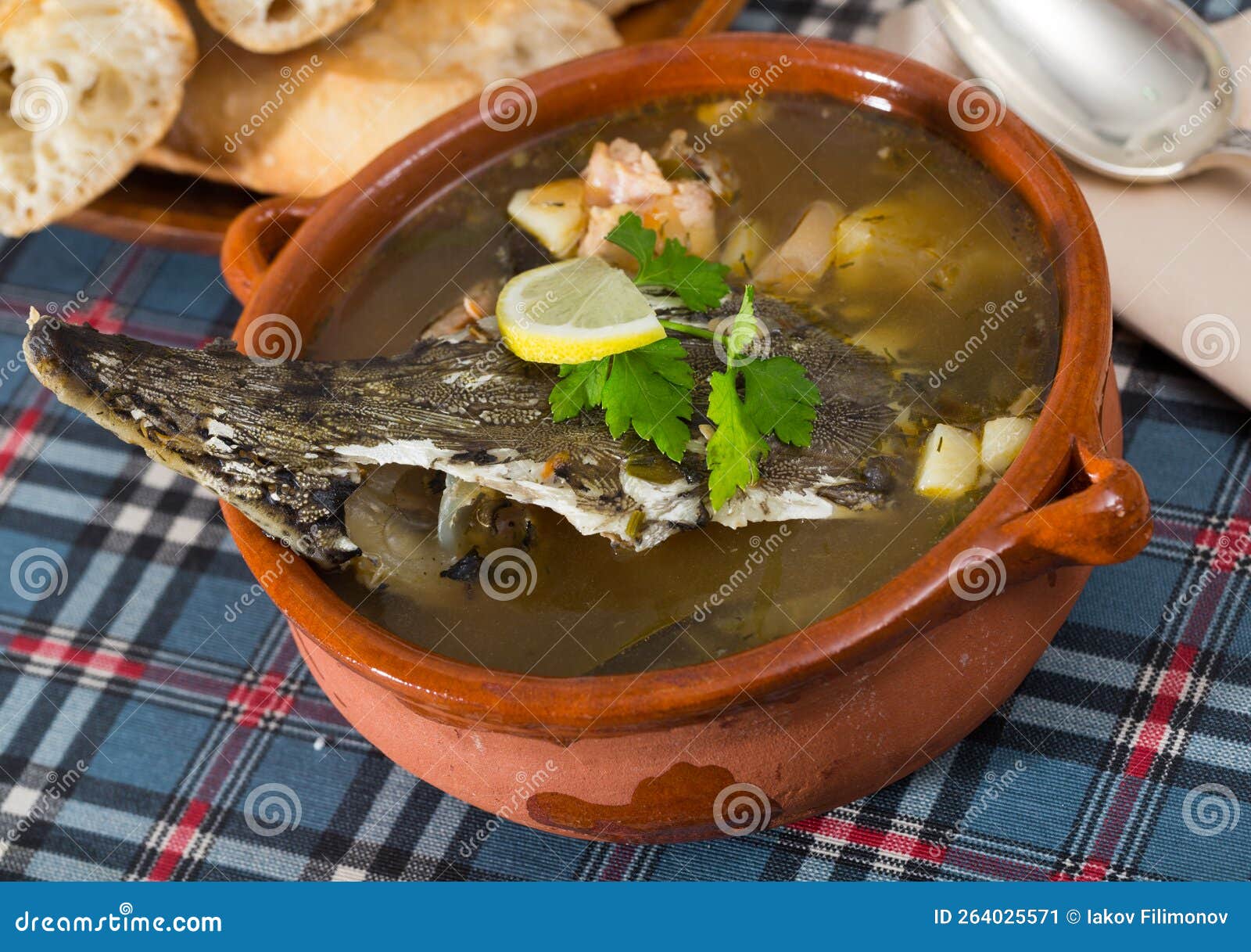 Fish Soup with Sturgeon in Pottery Stock Image - Image of ingredient ...