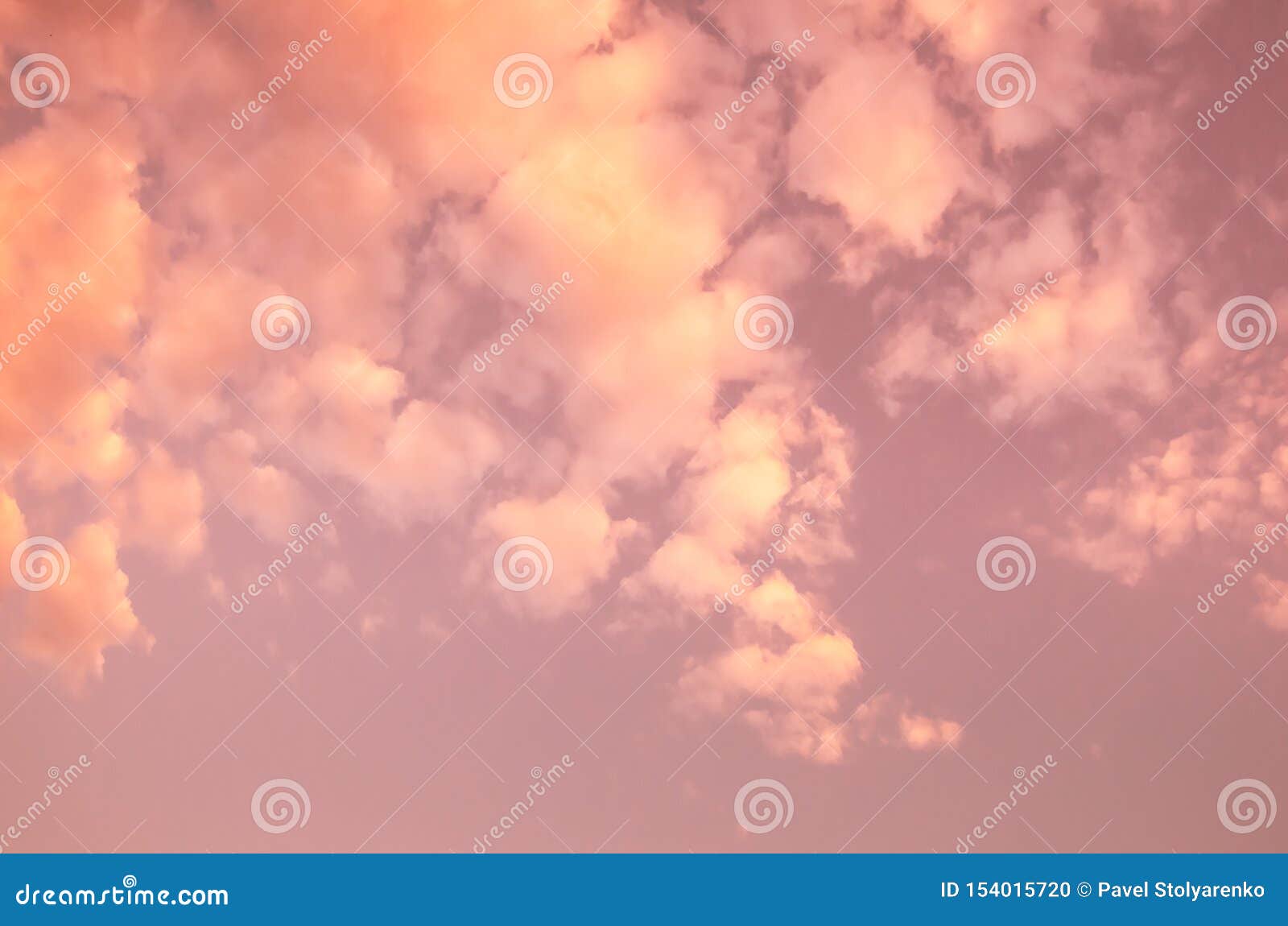 Thick Fluffy Pink Sunset Clouds Background Stock Photo - Image of ...
