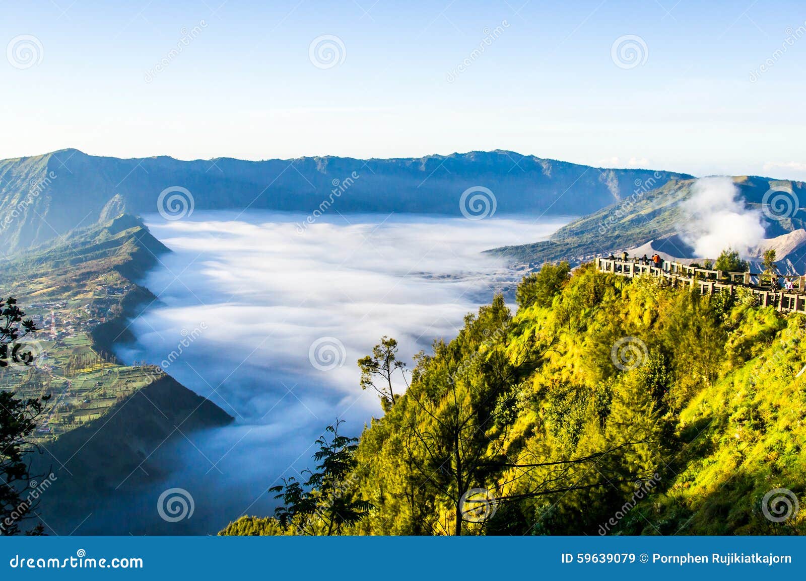 Thick Fog Near the Bromo Volcano Stock Image - Image of cloud, mount ...