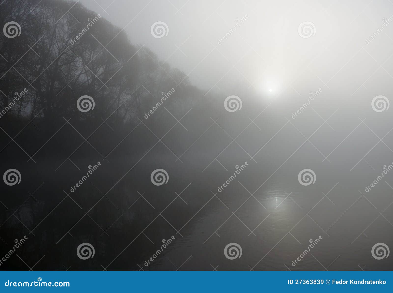 Thick Fog Over a River in Fall Stock Image - Image of peace, gray: 27363839