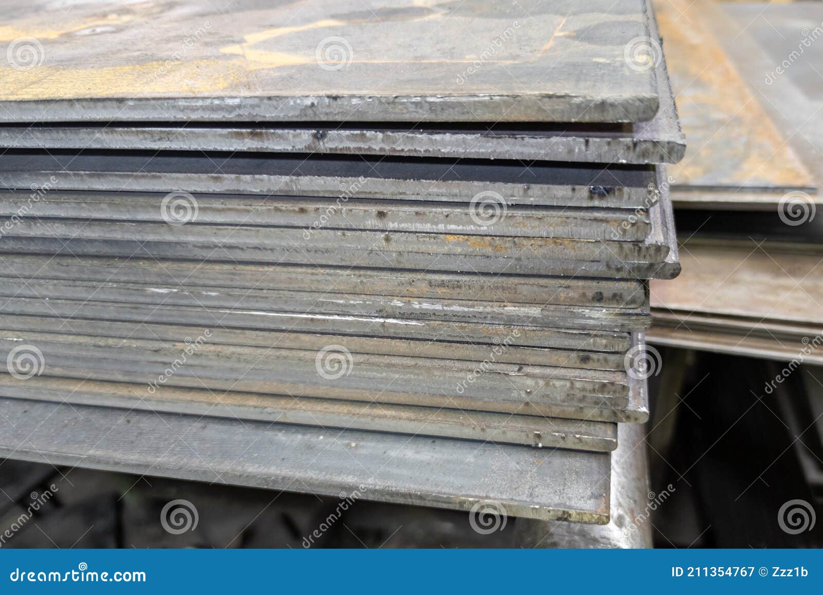 Thick Hot Rolled Steel Sheets Stack Corner, Close-up Stock Image ...
