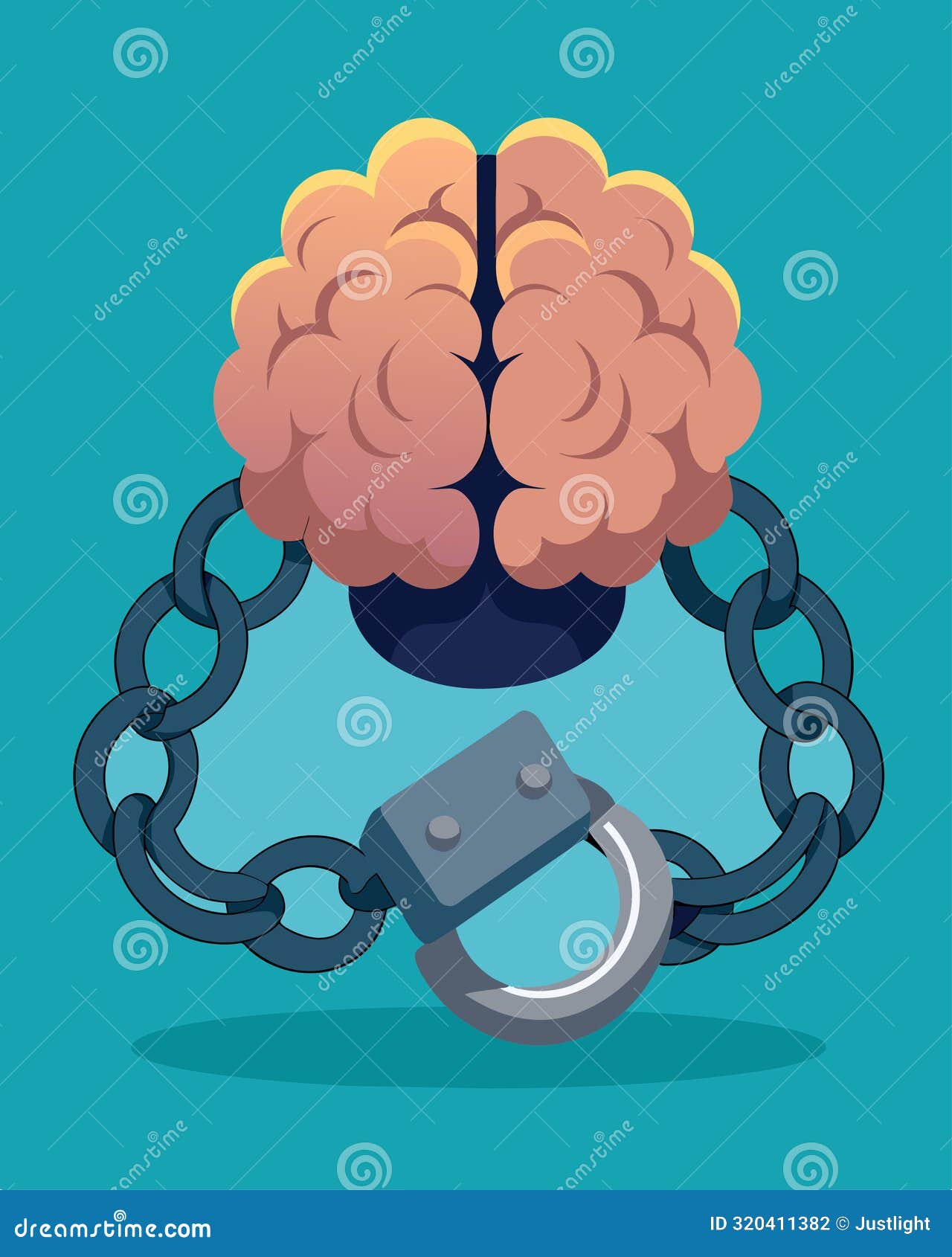 Thick Iron Shackles Wrap Around the Brain Stifling Creativity and ...