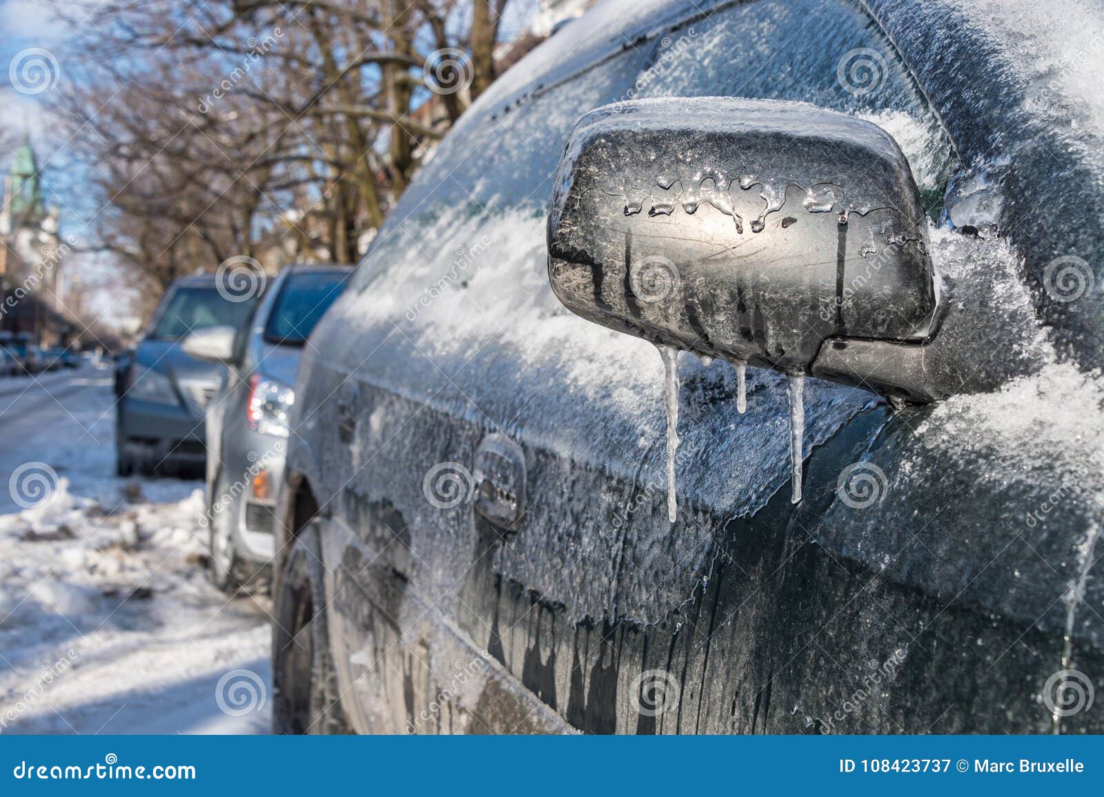 Thick Layer of Ice Covering Car Stock Image - Image of outdoors, auto ...