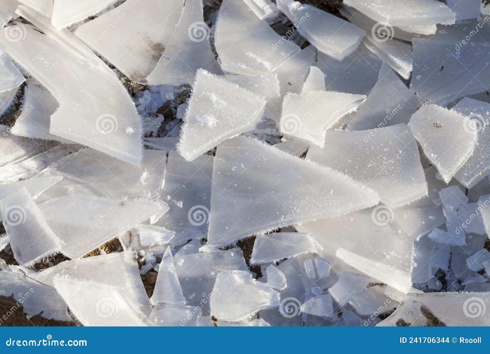 A Thick Layer of Ice Formed on the Territory of the Field Stock Photo ...
