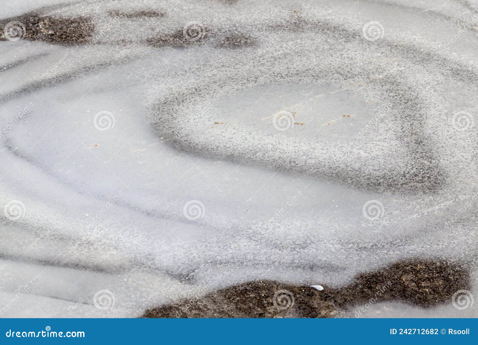 A Thick Layer of Ice Formed on the Territory of the Field Stock Photo ...
