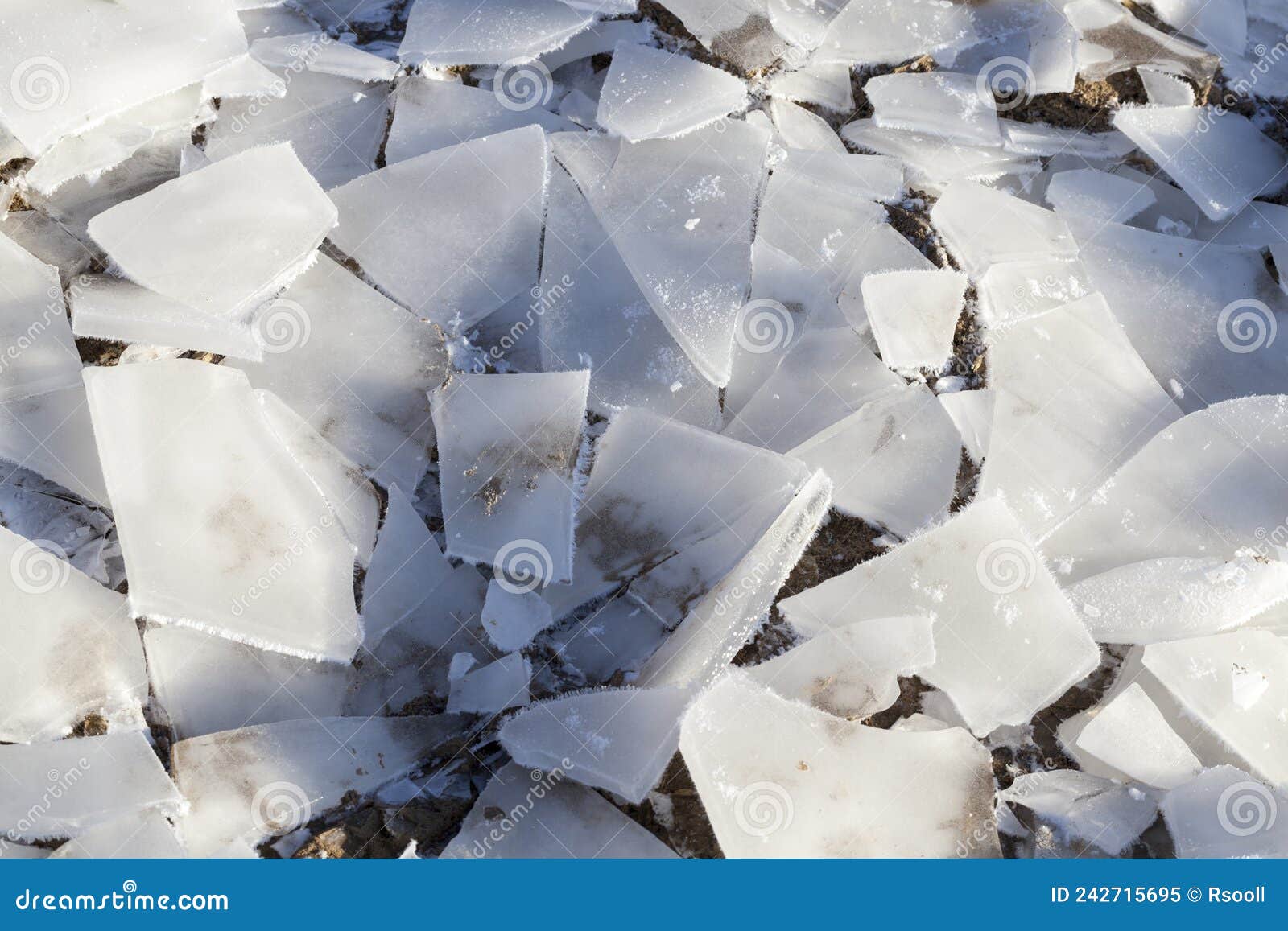 A Thick Layer of Ice Formed on the Territory of the Field Stock Image ...