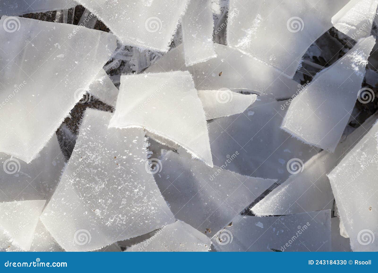A Thick Layer of Ice Formed on the Territory of the Field Stock Photo ...