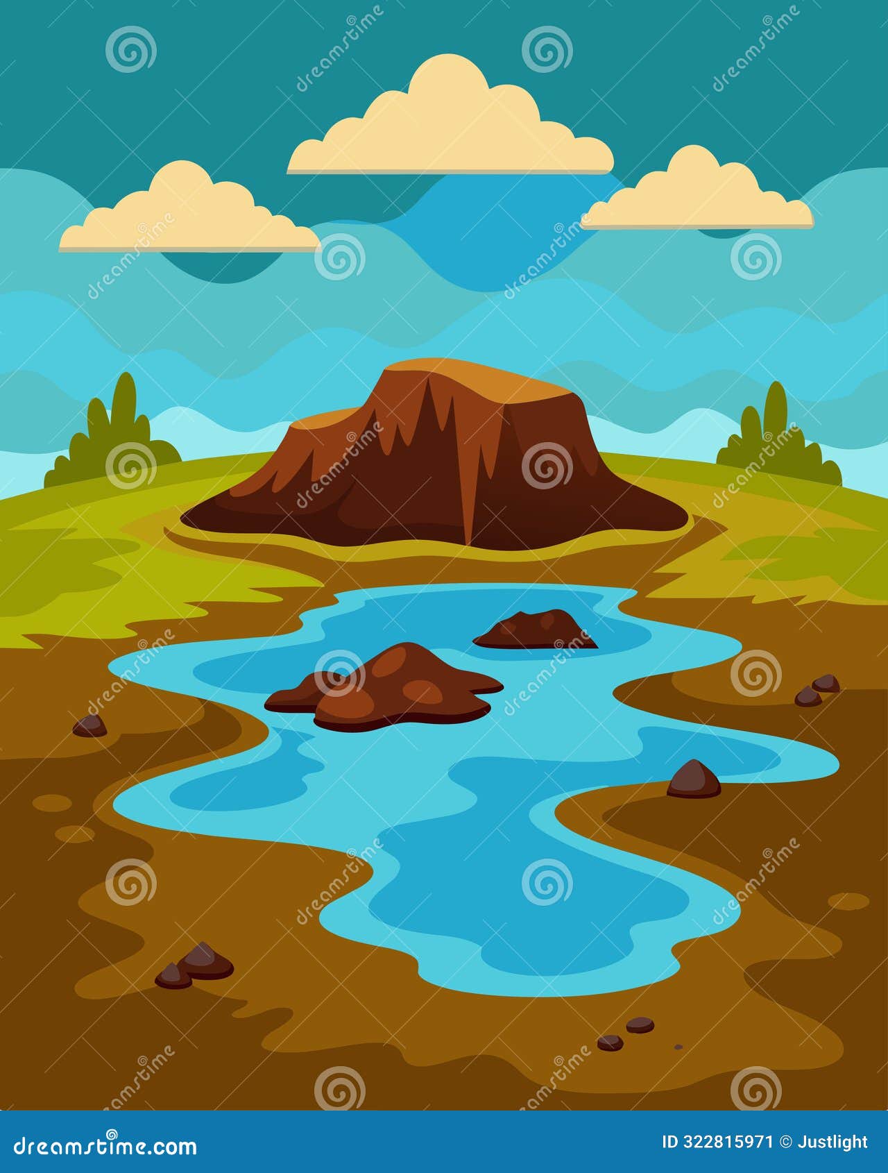 A Thick Layer of Sludge Floating on the Surface of a Onceclear River a ...