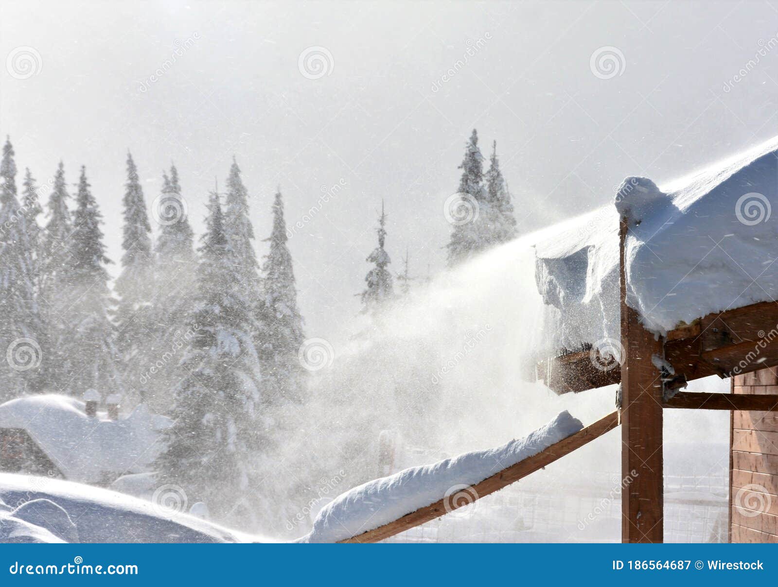 Thick Layer of Snow on the Roof at the Snowstorm Stock Image - Image of ...