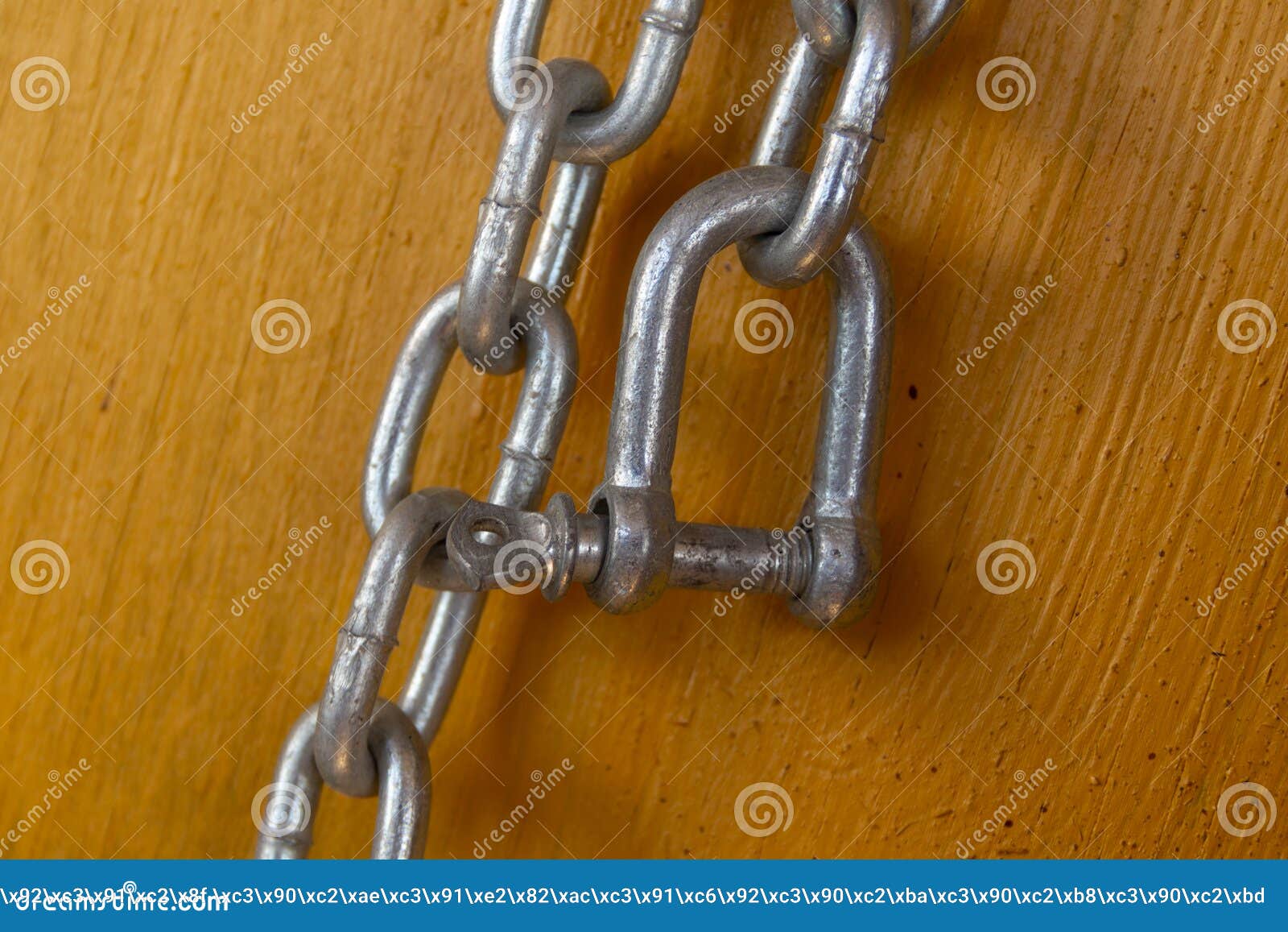 Thick Metal Chains with Shackles Stock Photo - Image of shackles, gray ...