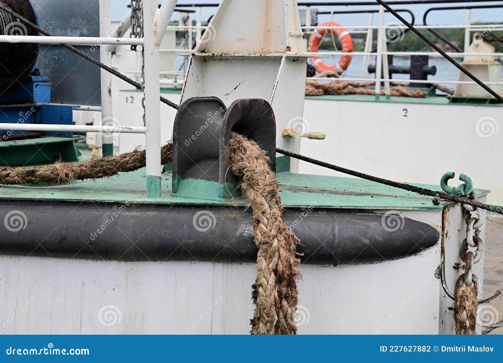 Thick Mooring Line on a Car Ferry Stock Photo - Image of front, deck ...