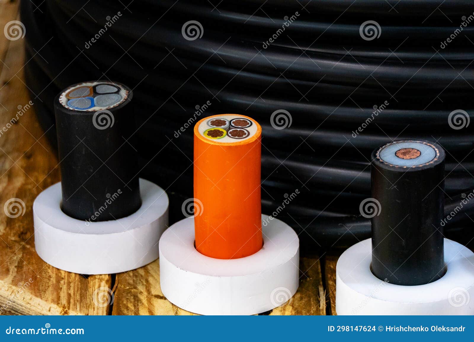 Thick Multi-core Cable with Insulation of Different Colors Stock Photo ...