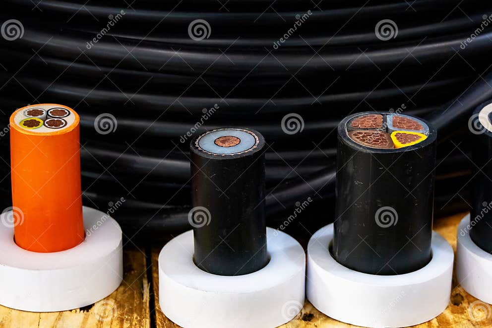 Thick Multi-core Cable with Insulation of Different Colors Stock Image ...
